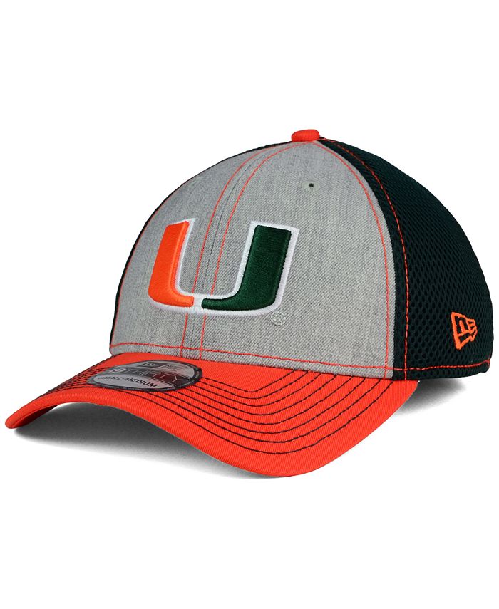 New Era Miami Hurricanes Heathered Neo 39THIRTY Cap - Macy's
