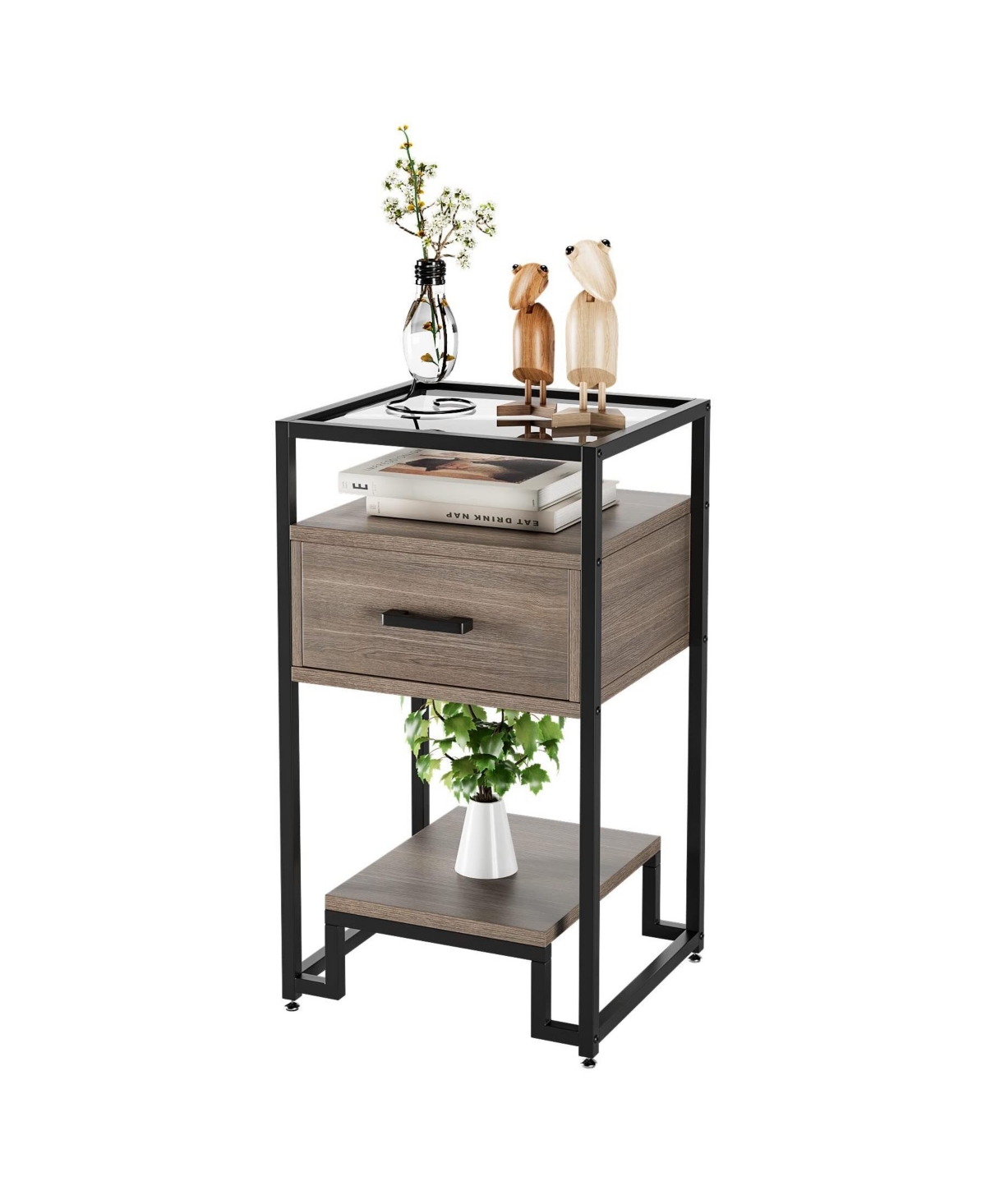 Click here for gaomon End Table  Wooden Nightstand with Drawer 3-... prices