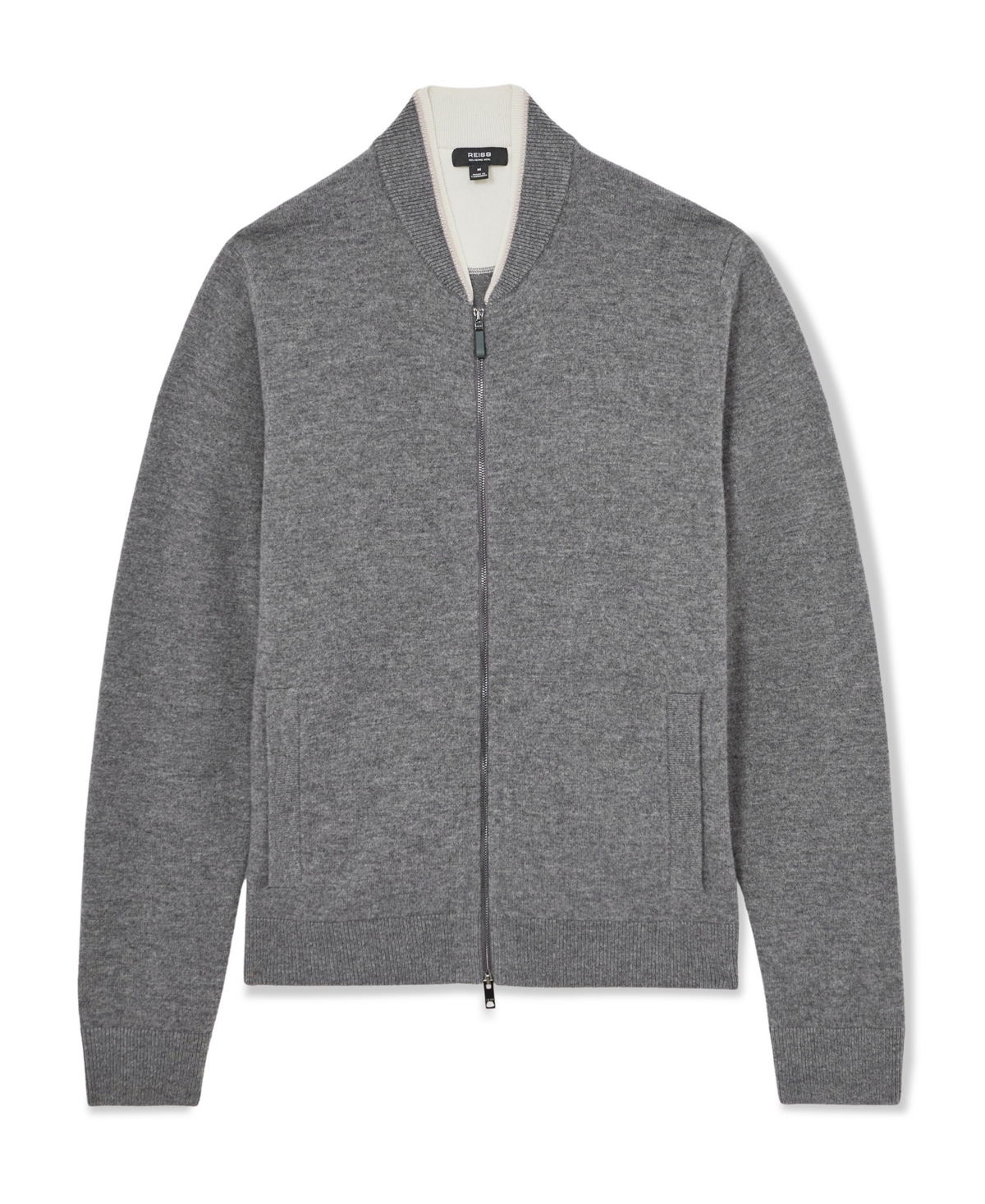 Click here for Reiss Mens Merino-Wool Zipped Bomber Cardigan - Mi... prices
