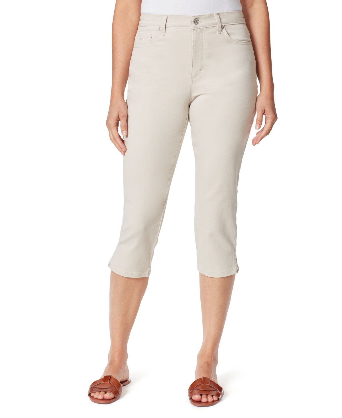 Click here for Gloria Vanderbilt Womens Amanda Printed Slit Capri... prices