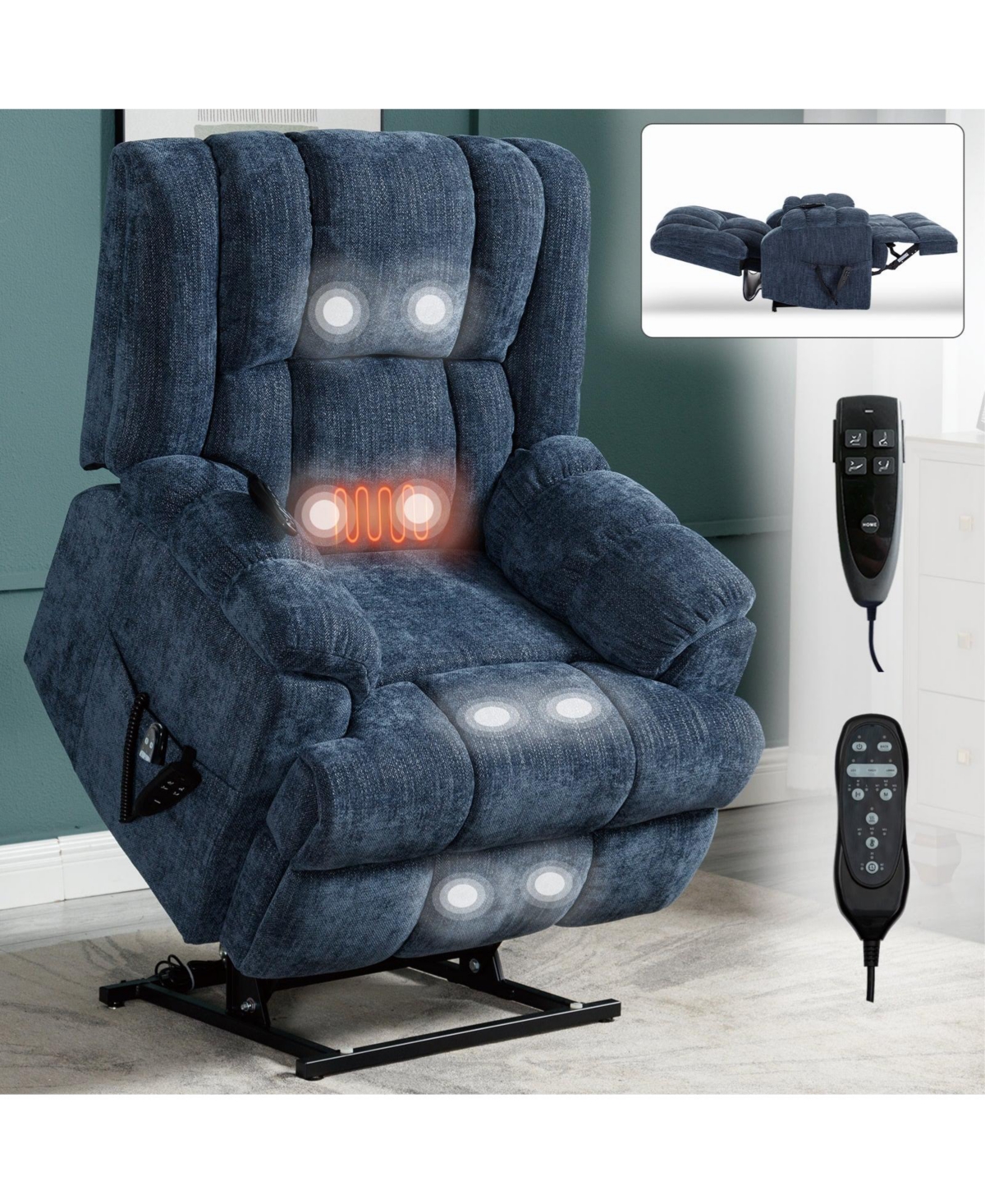 Click here for Clihome Power Lift Recliners  Dual Motor Heat Mass... prices