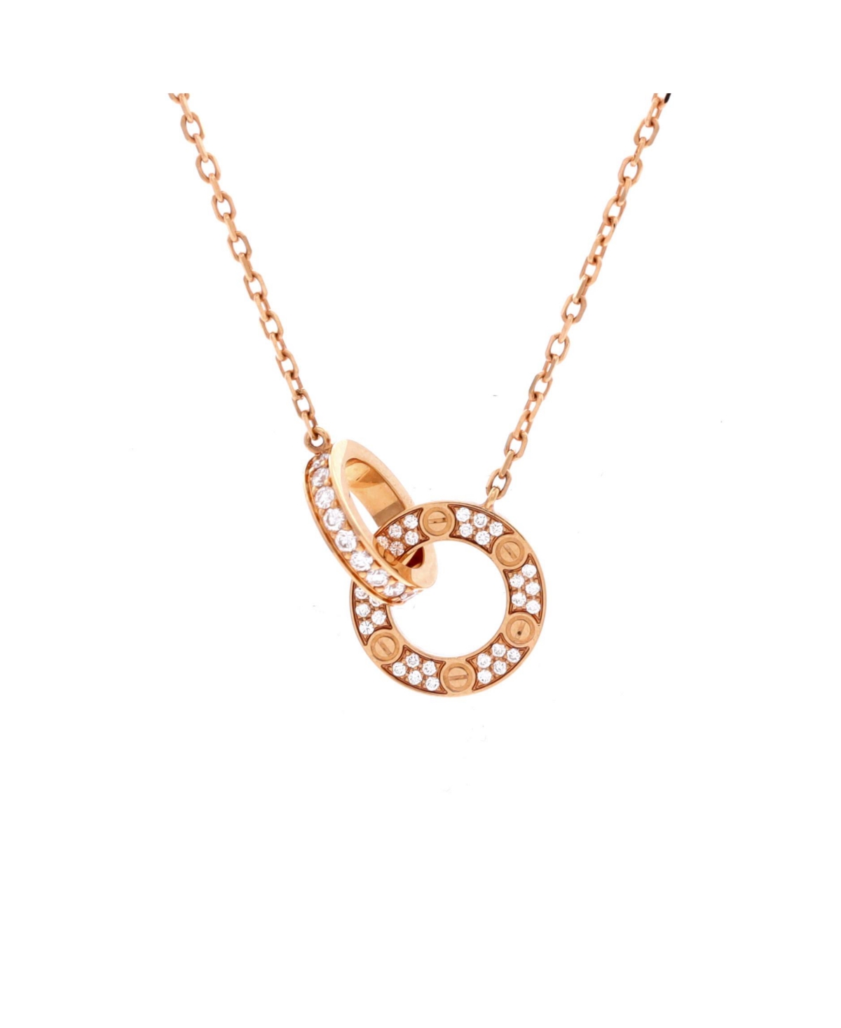 Click here for Pre-Owned Cartier Love Interlocking Pave Necklace... prices