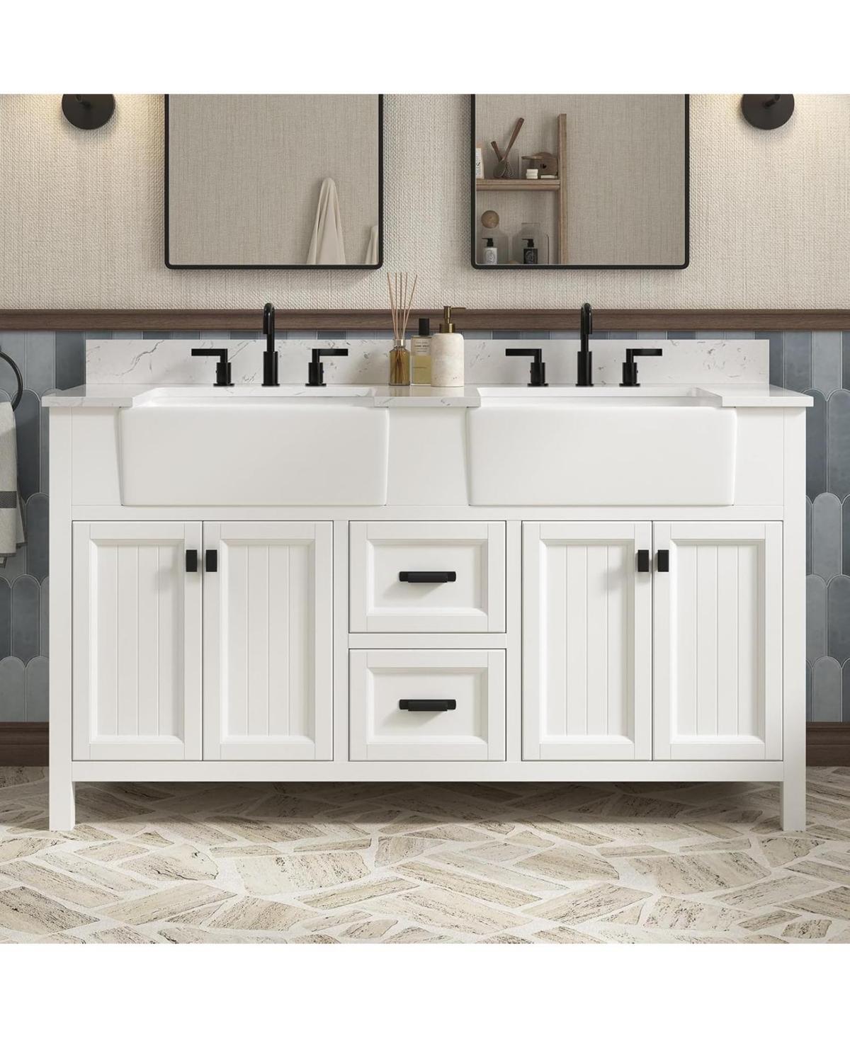 Click here for Busdays 60 Inch Bathroom Vanity with Double Sink... prices
