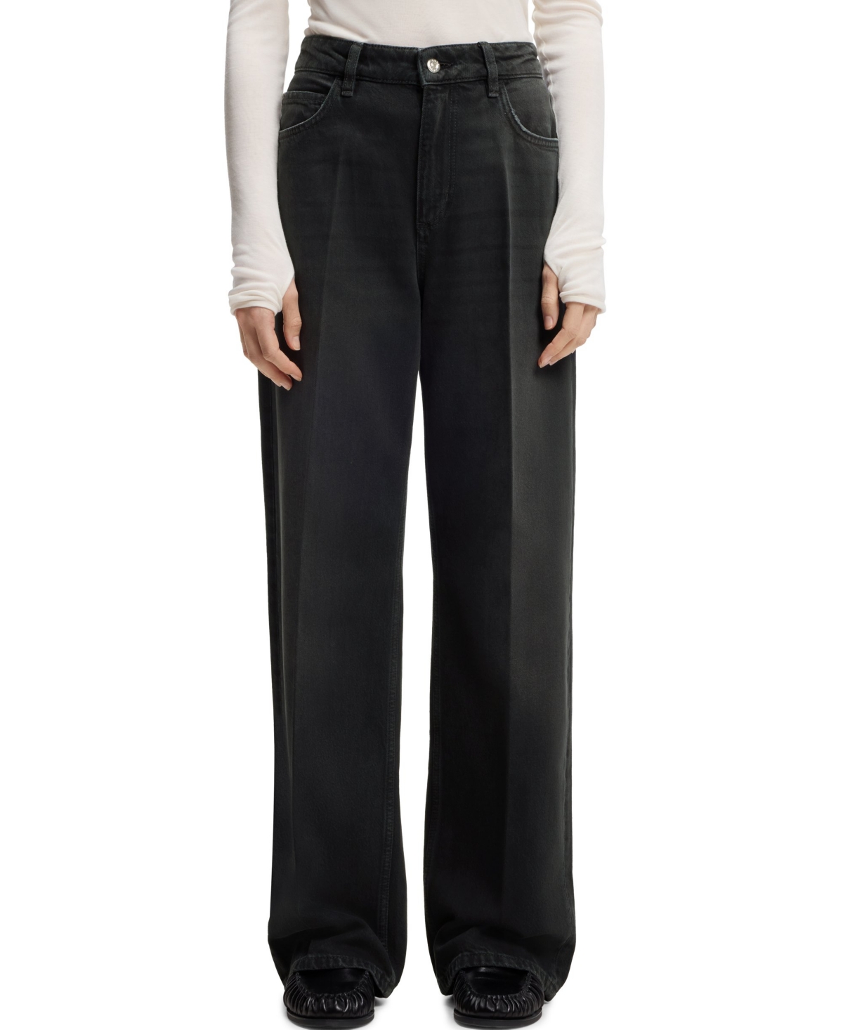 Click here for Boss by Hugo Boss Womens Rigid Denim Boyfriend-Fit... prices