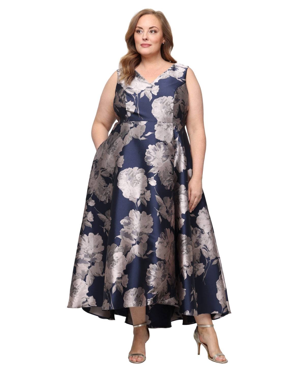 Click here for Sl Fashions Plus Size High-Low Hem V-Neck Ball Gow... prices