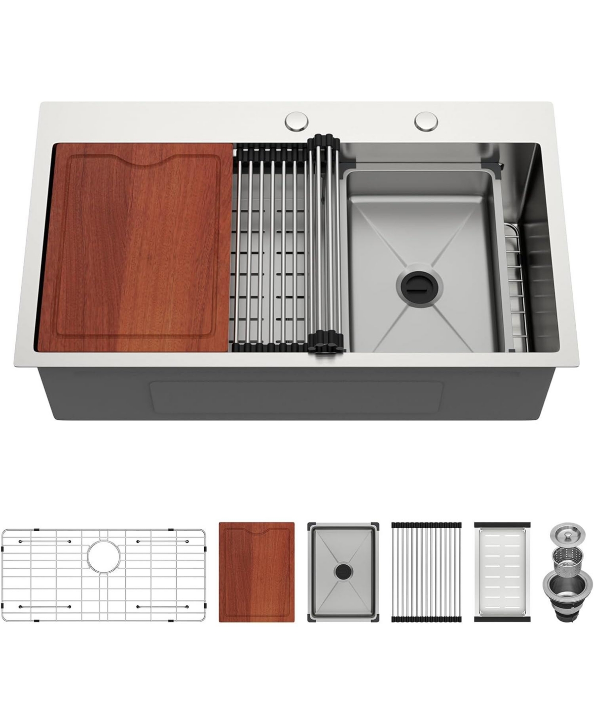 Click here for Busdays 33x19 Drop in Worsktation Kitchen Sink  To... prices