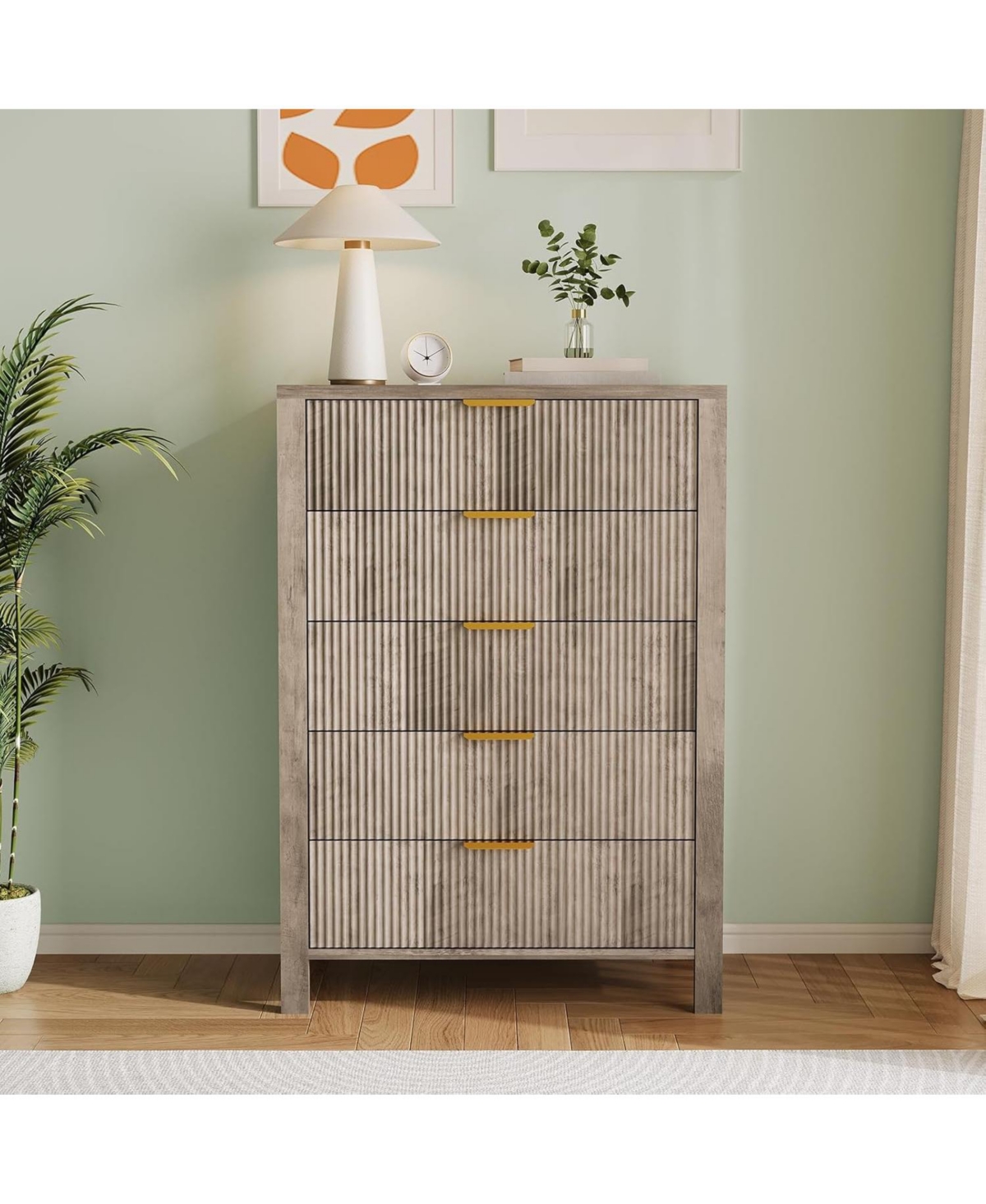 Click here for gaomon Fluted 5 Drawer Dresser  45 Tall Slim Dress... prices