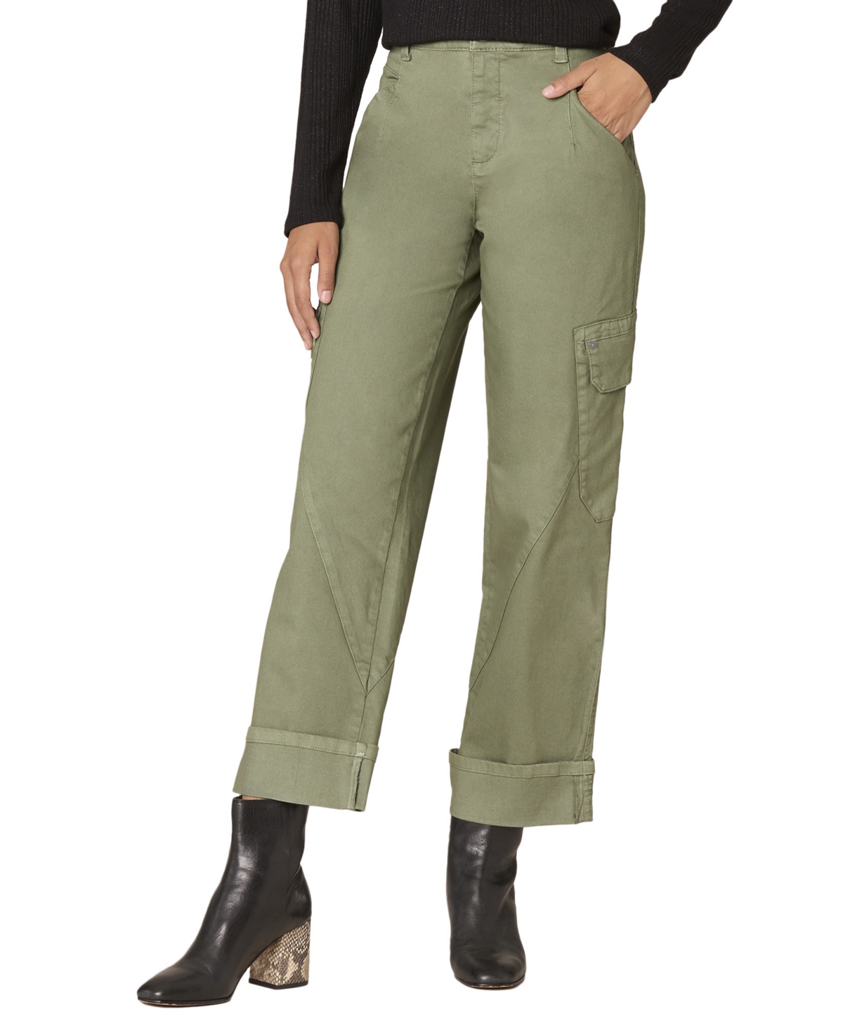Click here for Democracy Petite Relaxed Utility Pants - Lily Pad prices