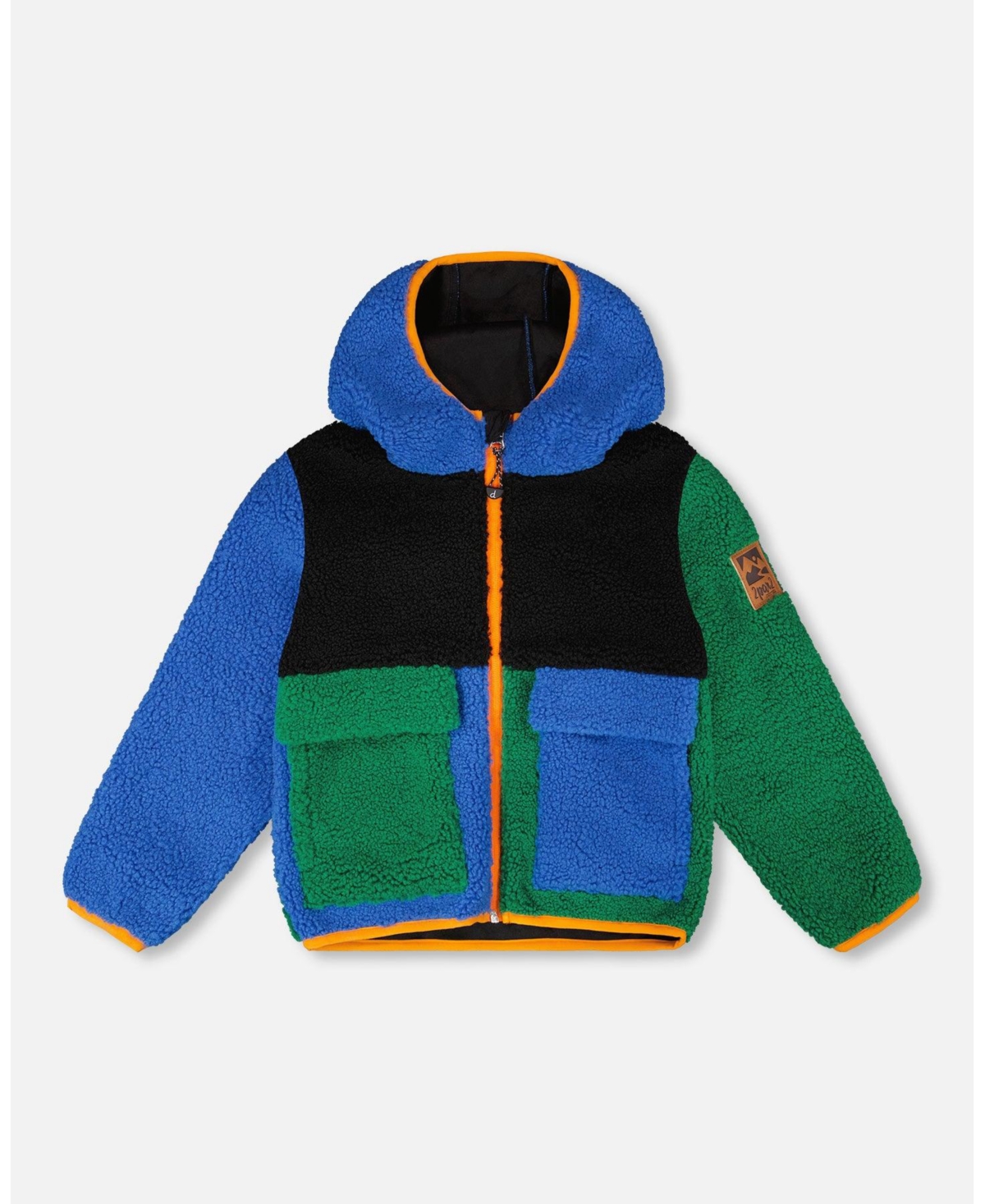 Click here for Deux par Deux Boys Sherpa Jacket Blue Colorblock -... prices