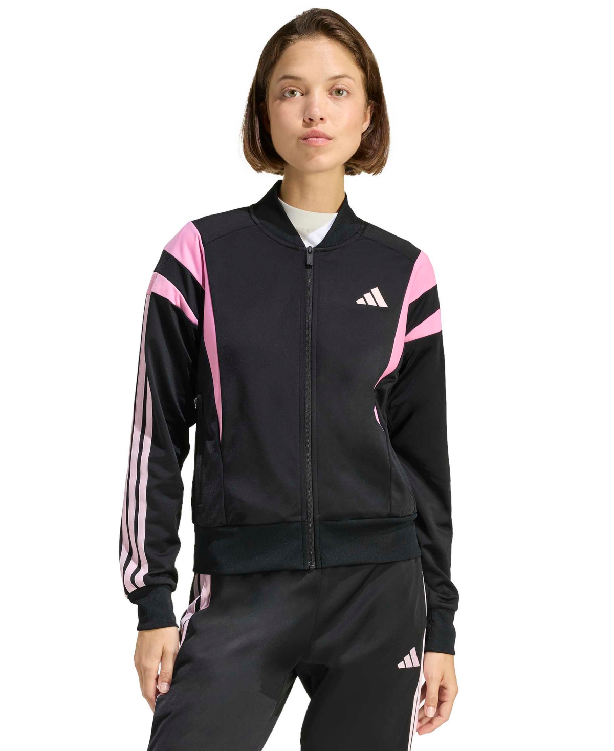 Click here for adidas Womens Mock Neck Track Jacket - Black/clear... prices