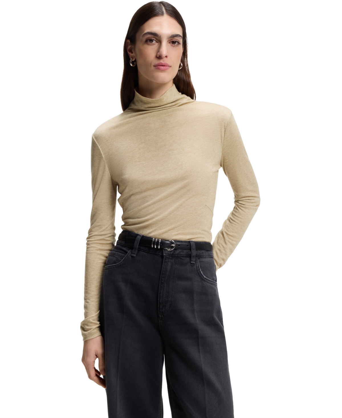 Click here for Boss by Hugo Boss Womens High-Neck Top In Soft Jer... prices