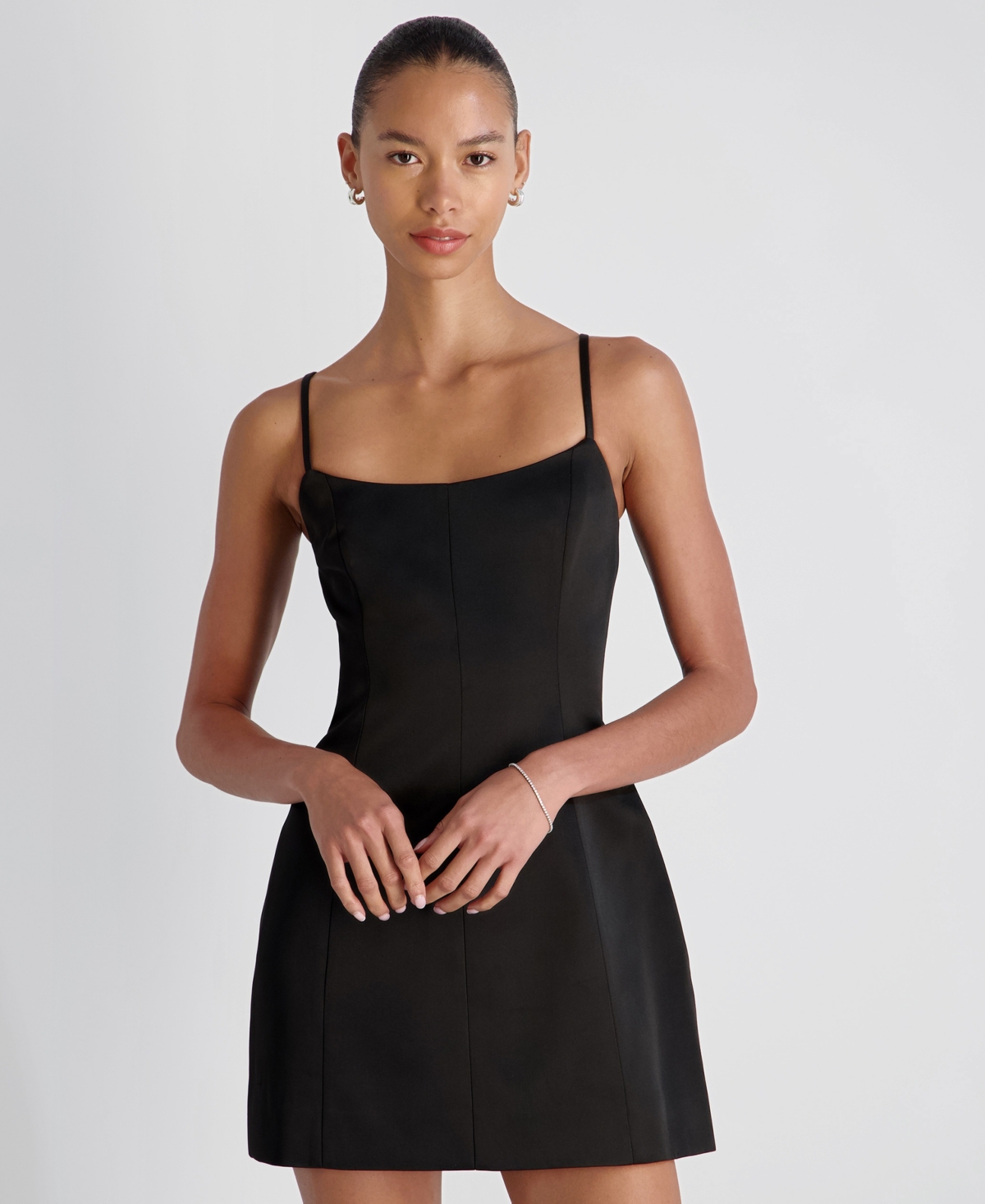 Click here for French Connection Womens York Satin Scoop Neck Min... prices