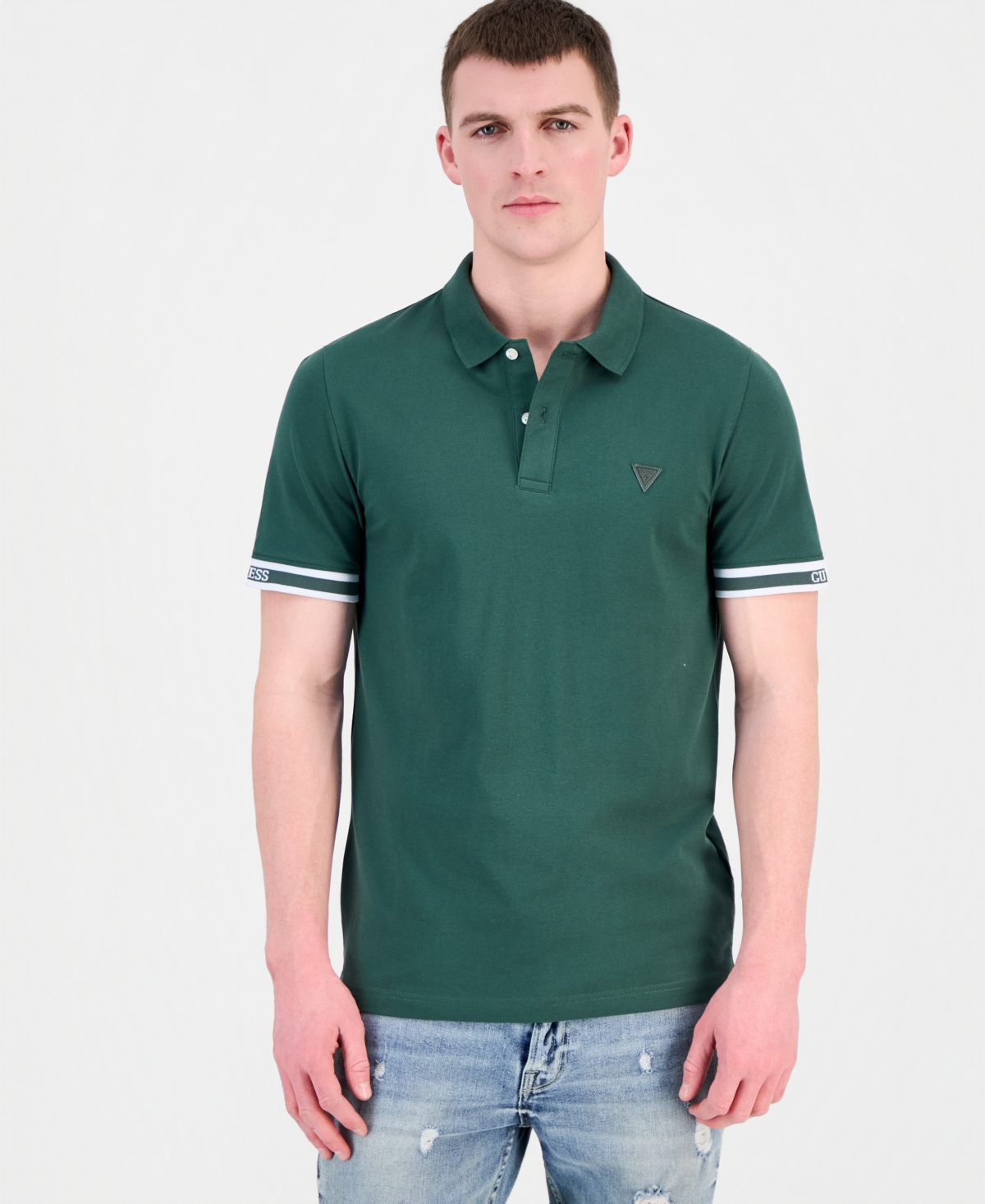 Click here for Guess Mens Lyle Short-Sleeve Polo Shirt - URBAN FO... prices