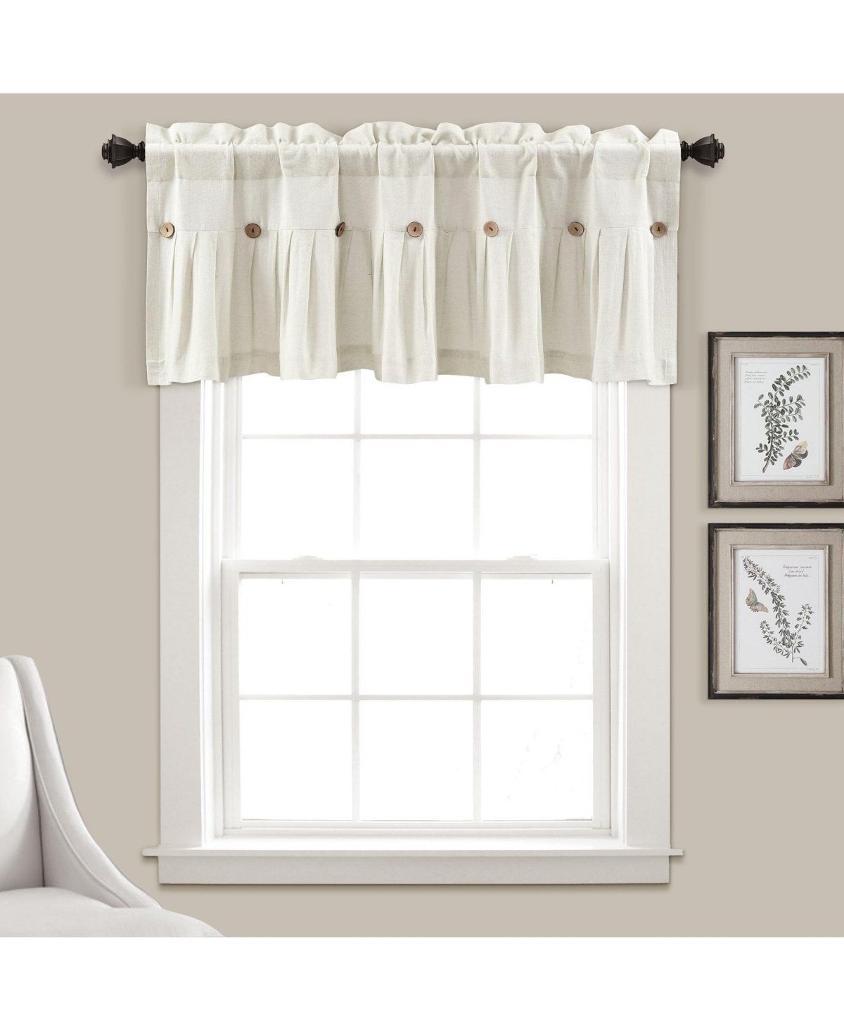 Click here for Lush Decor Linen Button Farmhouse Valance  52"... prices