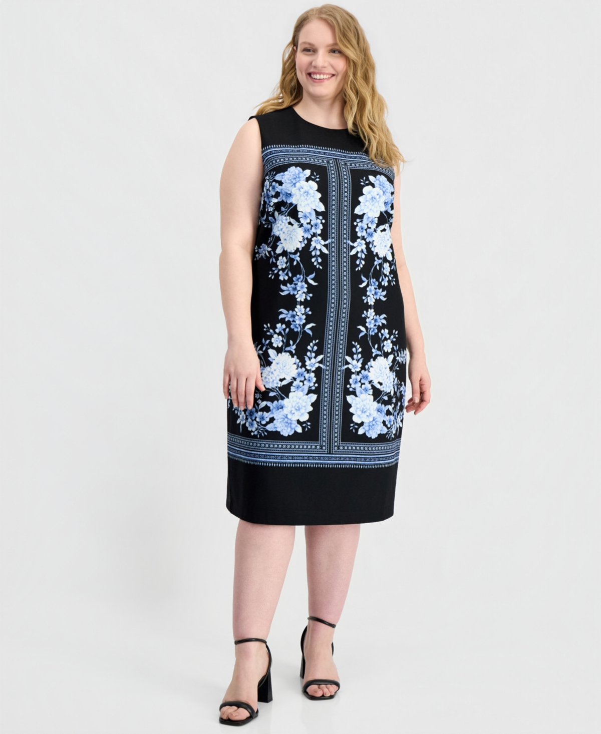 Click here for Anne Klein Plus Size Printed Sleeveless Midi Dress... prices