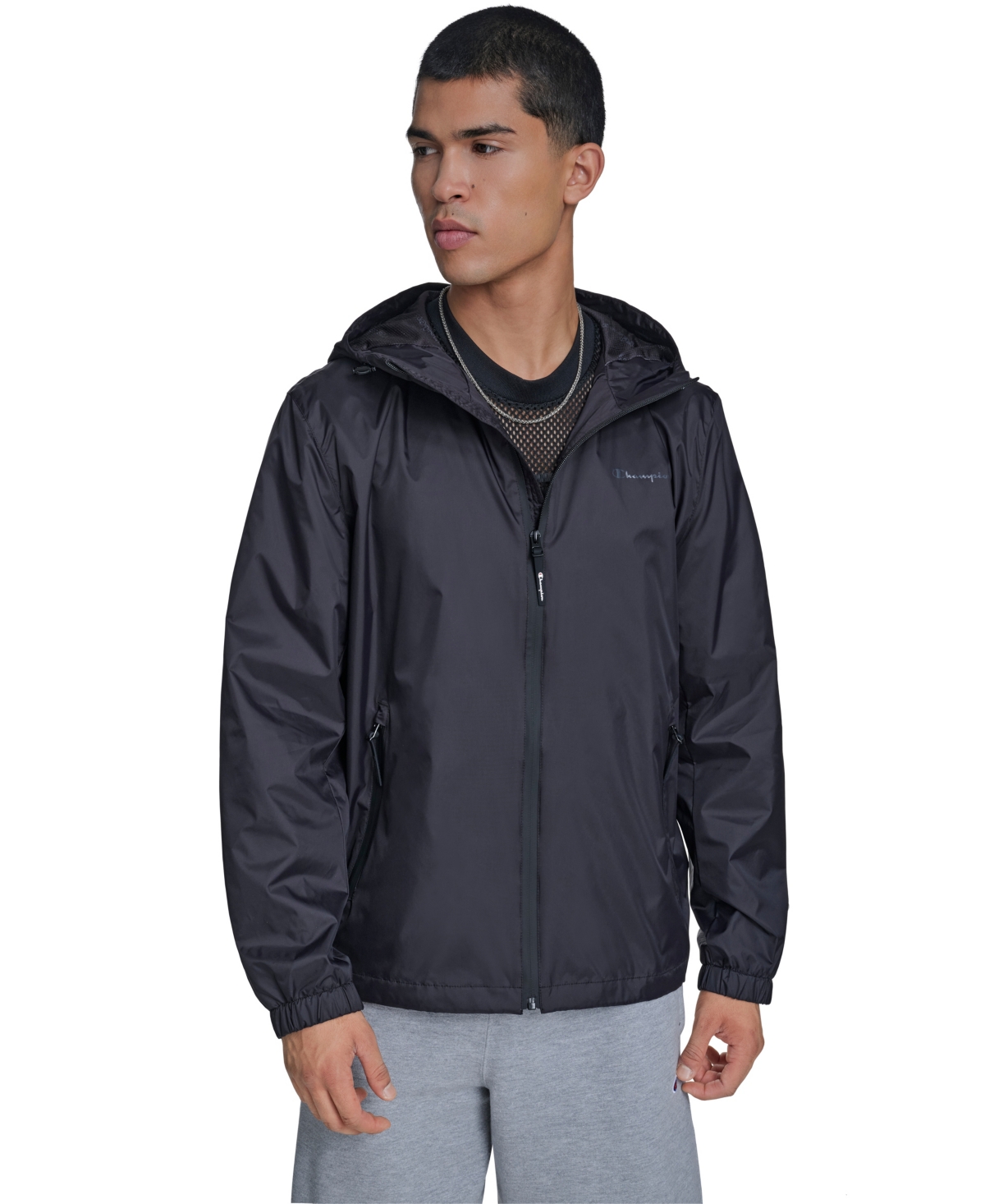 Click here for Champion Mens Classic Hooded Rain Jacket - Black prices