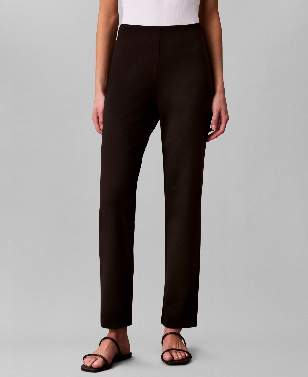 Click here for Calvin Klein Womens High Rise Pull-On Pants - Blac... prices