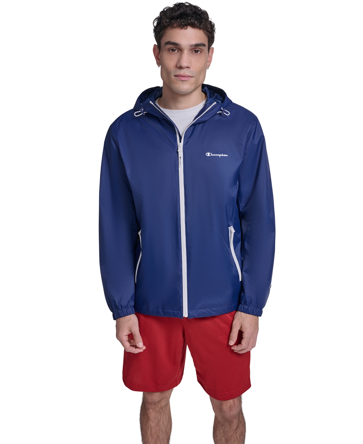 Click here for Champion Mens Classic Hooded Rain Jacket - Navy Pe... prices