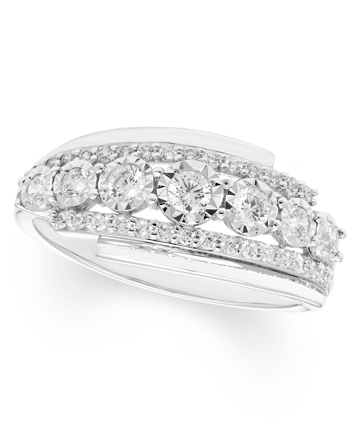 Click here for Diamond Three Row Ring (1/2 ct. t.w.) in 14k Gold... prices