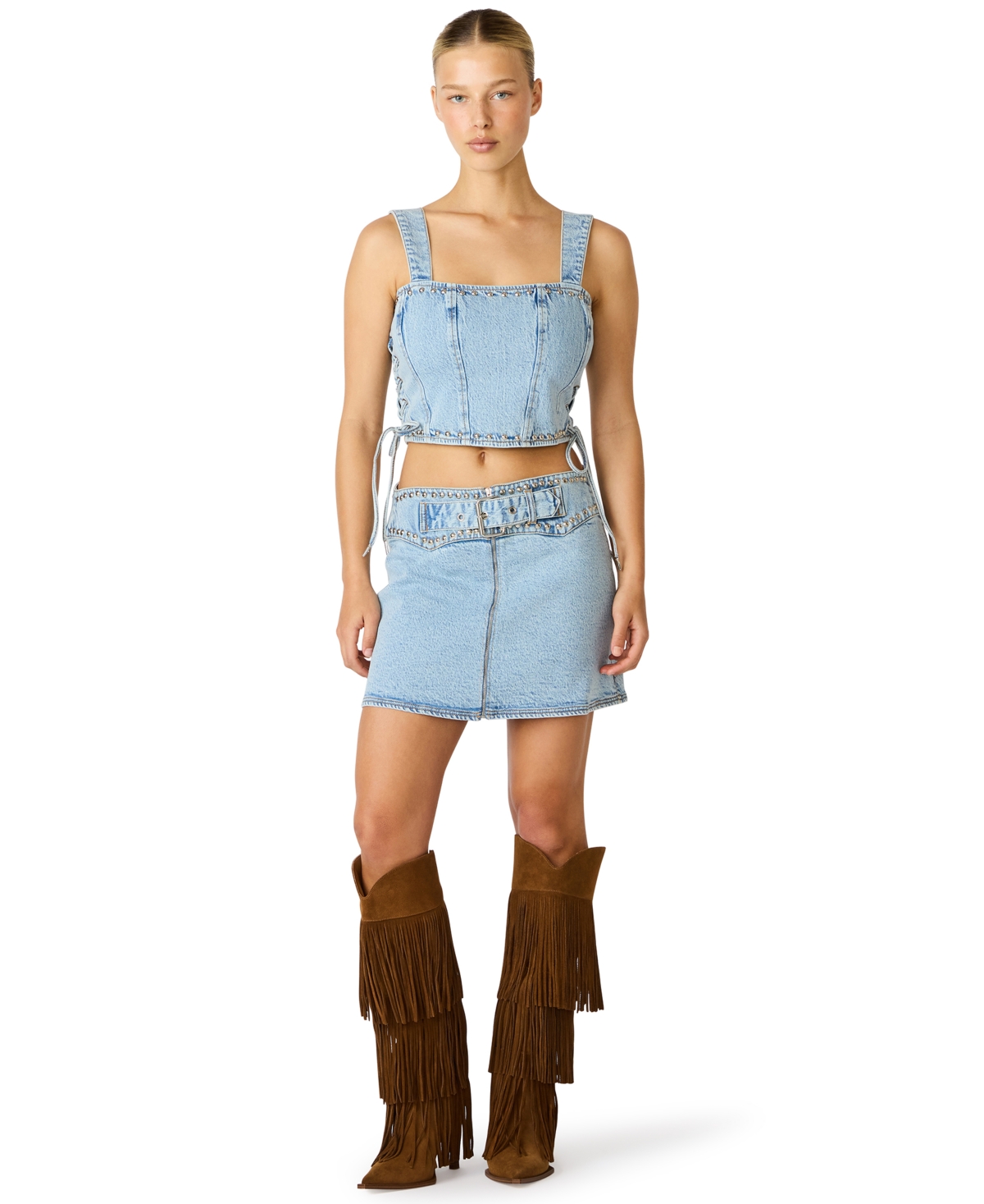 Click here for Steve Madden Womens Babe Square Neck Top - Santa M... prices