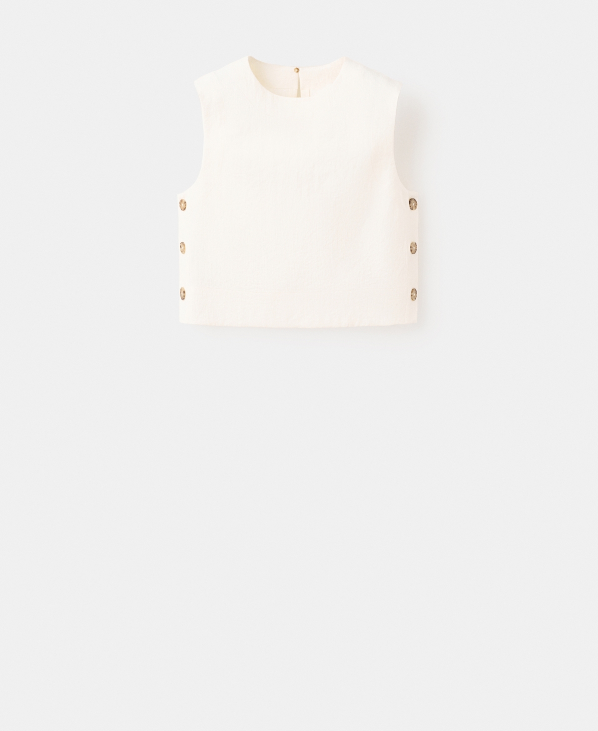 Click here for Mango Womens Buttoned Crop Top - Ecru prices
