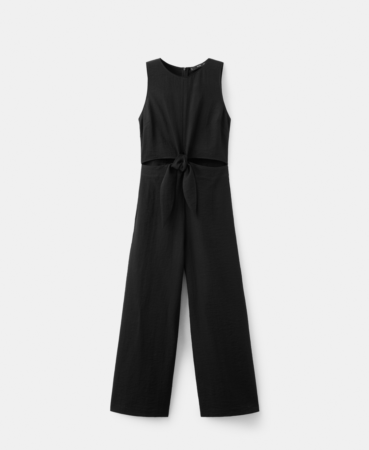 Click here for Mango Womens Knot Cut-Out Jumpsuit - Black prices