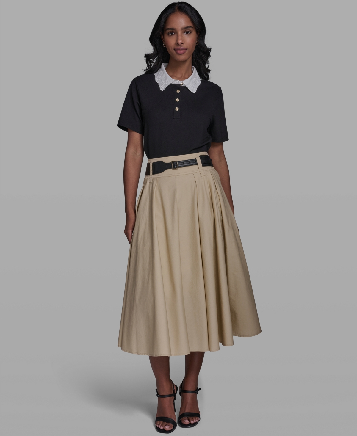 Click here for Karl Lagerfeld Paris Petite Short-Sleeve Top - Bla... prices