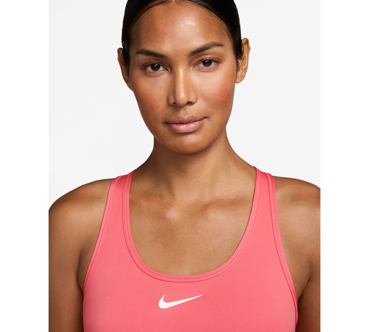Click here for Nike Womens Swoosh Padded Sports Bra - Sea Coral/w... prices