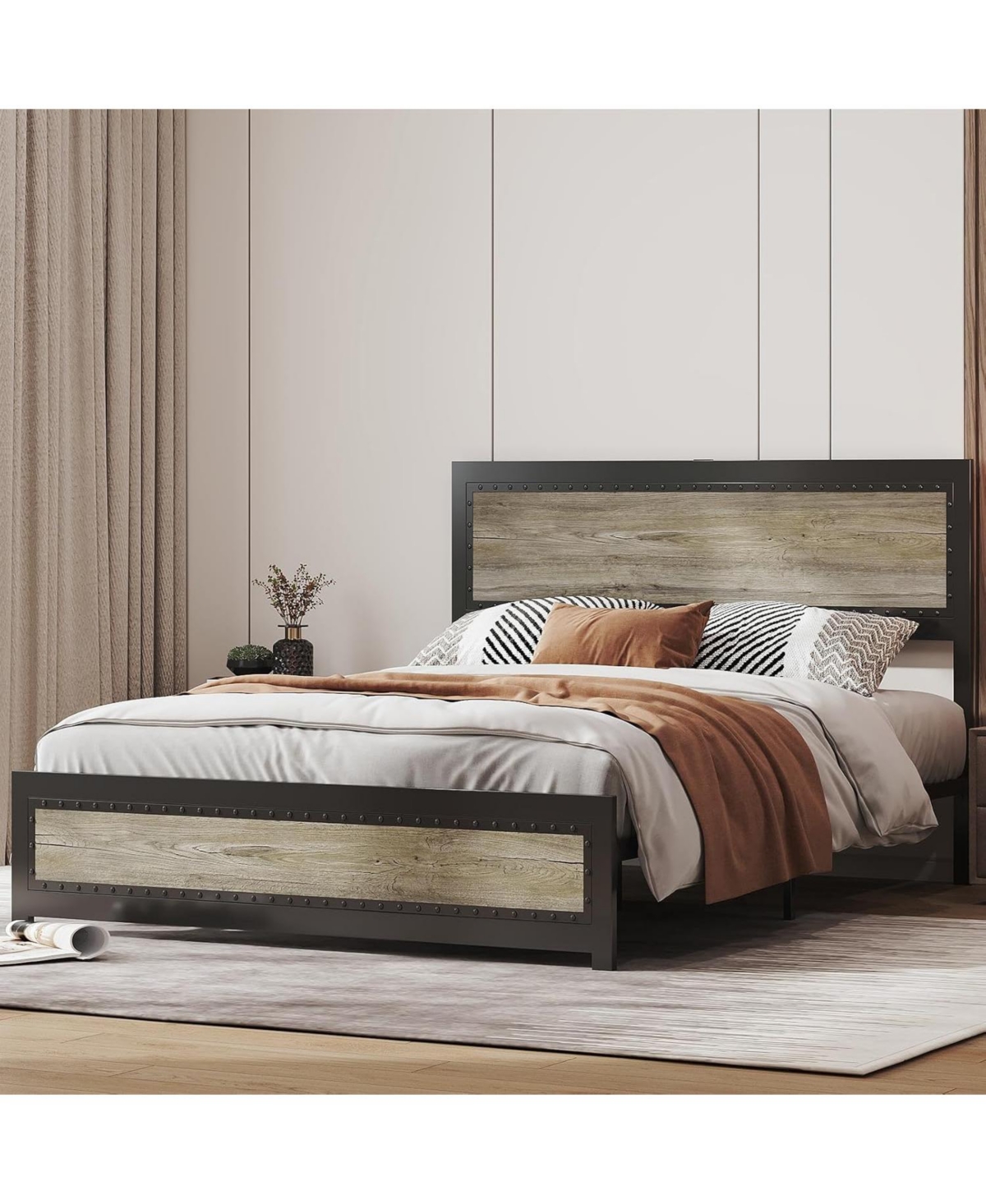 Click here for gaomon Bed Frame with Headboard and Charging Stati... prices