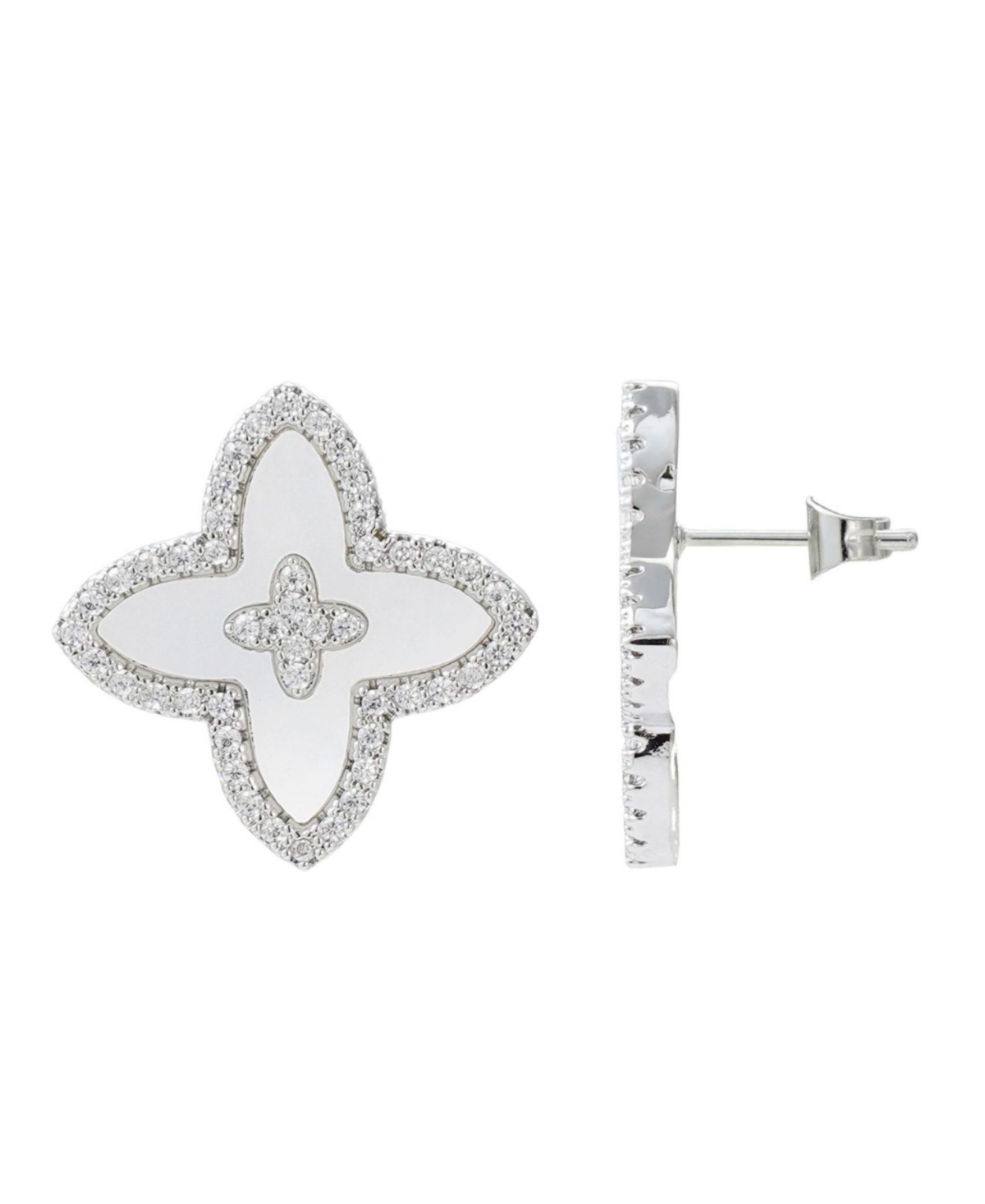 Click here for Adornia Silver Cz Mother of Pearl Statement Flower... prices