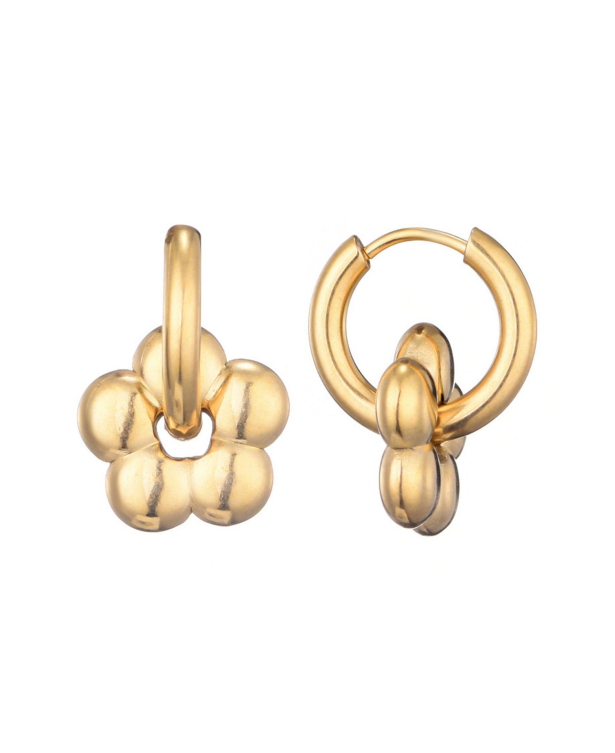 Click here for Adornia Tarnish Resistant Gold Flower Huggie Hoop... prices