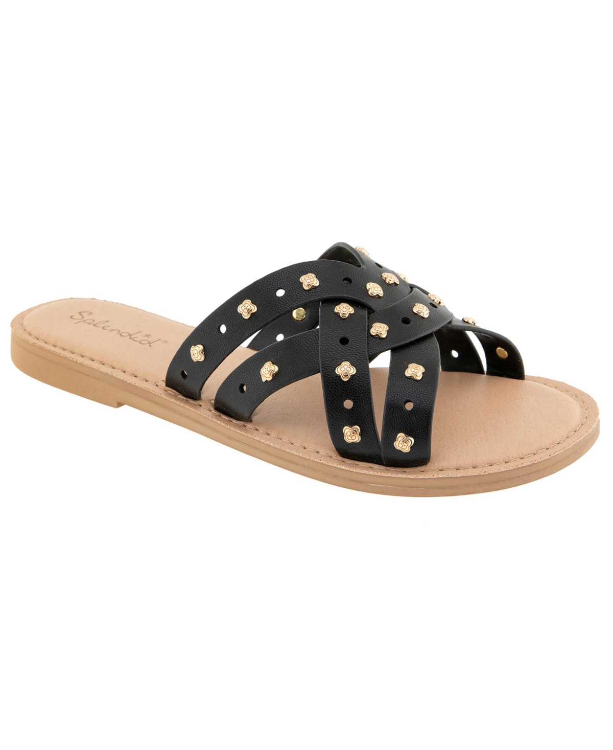 Click here for Splendid Womens Simon Studs Slide Sandal - Black prices