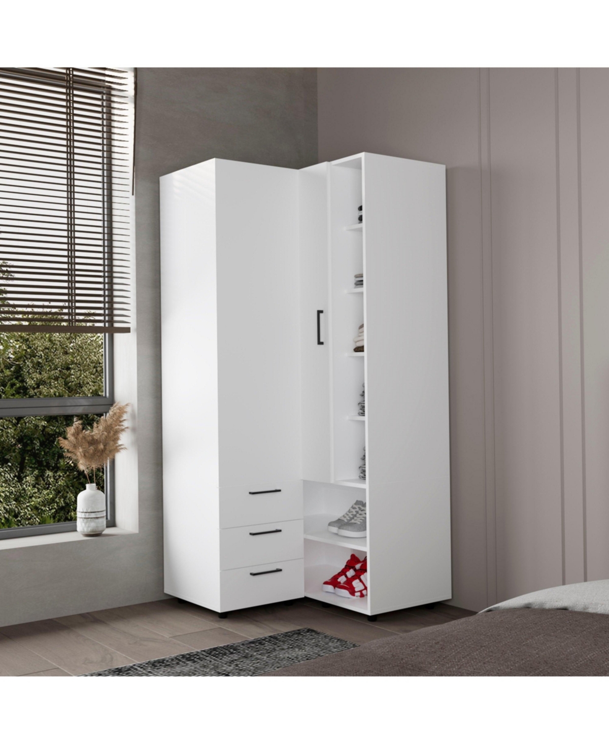 Click here for Fm Furniture Armoire- wardrobe  shoe storage  Open... prices