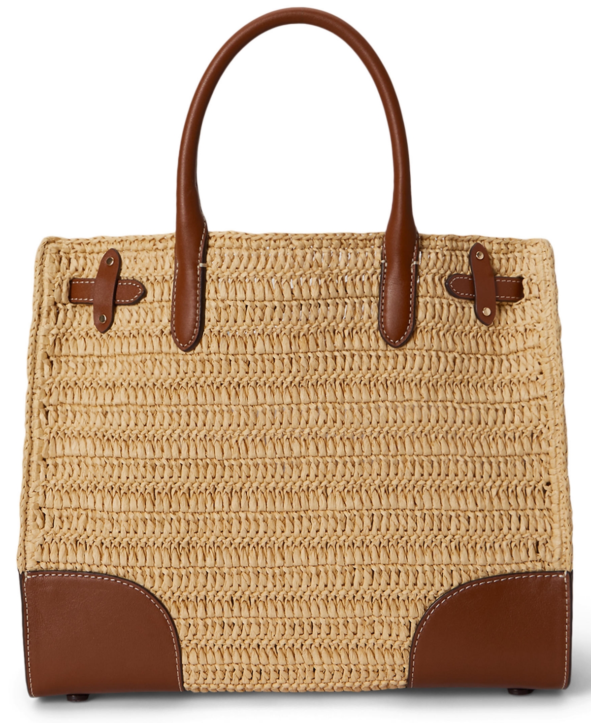 Click here for Lauren Ralph Lauren Woven Straw Medium Devyn Tote... prices