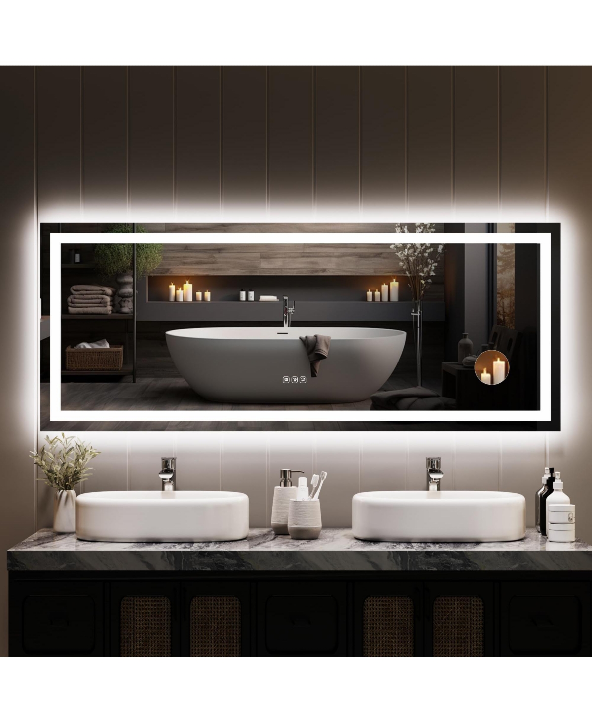 Click here for Homfan Led Bathroom Mirror 60 24  Dimmable Front &... prices
