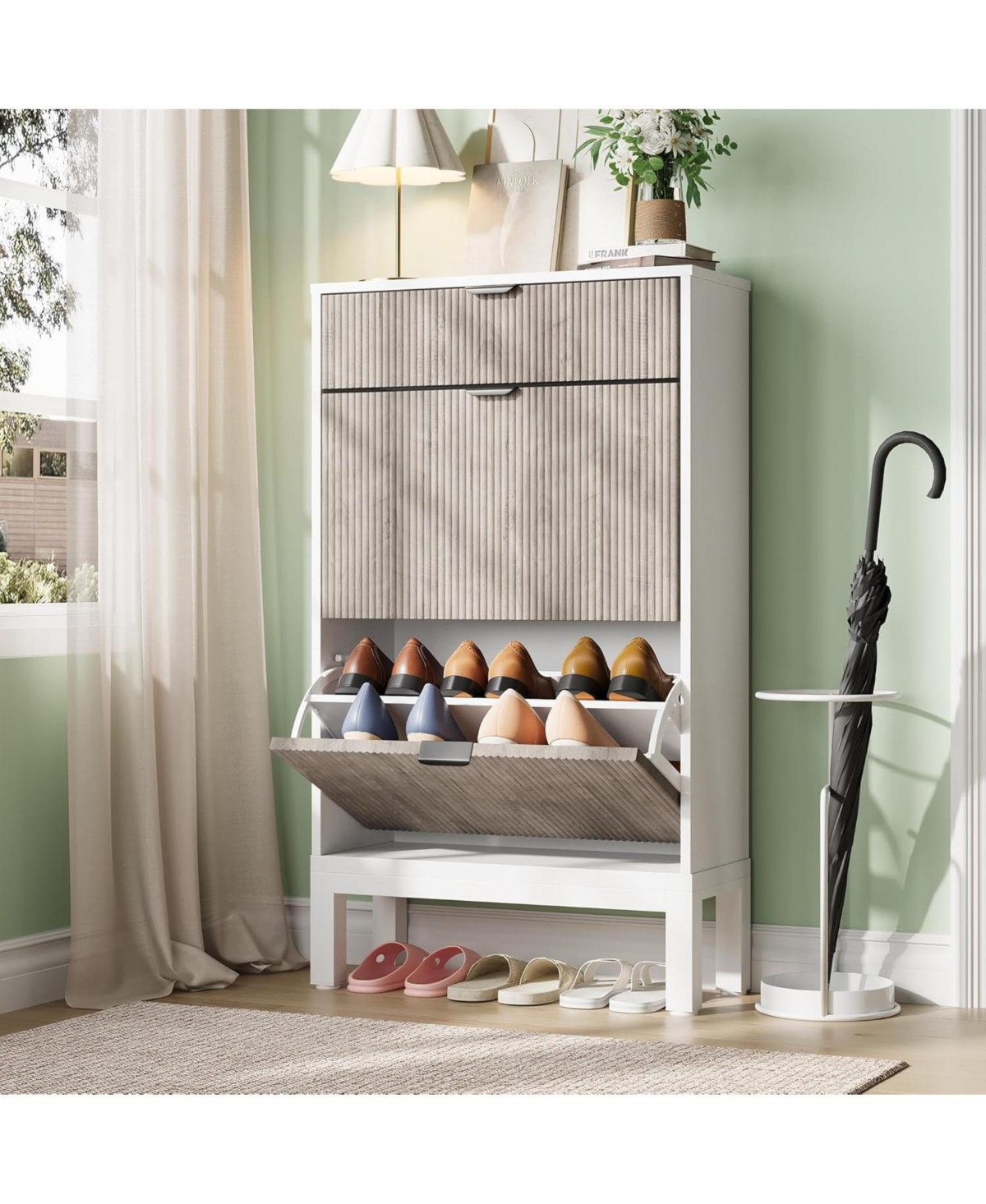 Click here for gaomon Slim farmhouse shoe storage cabinet with 2... prices