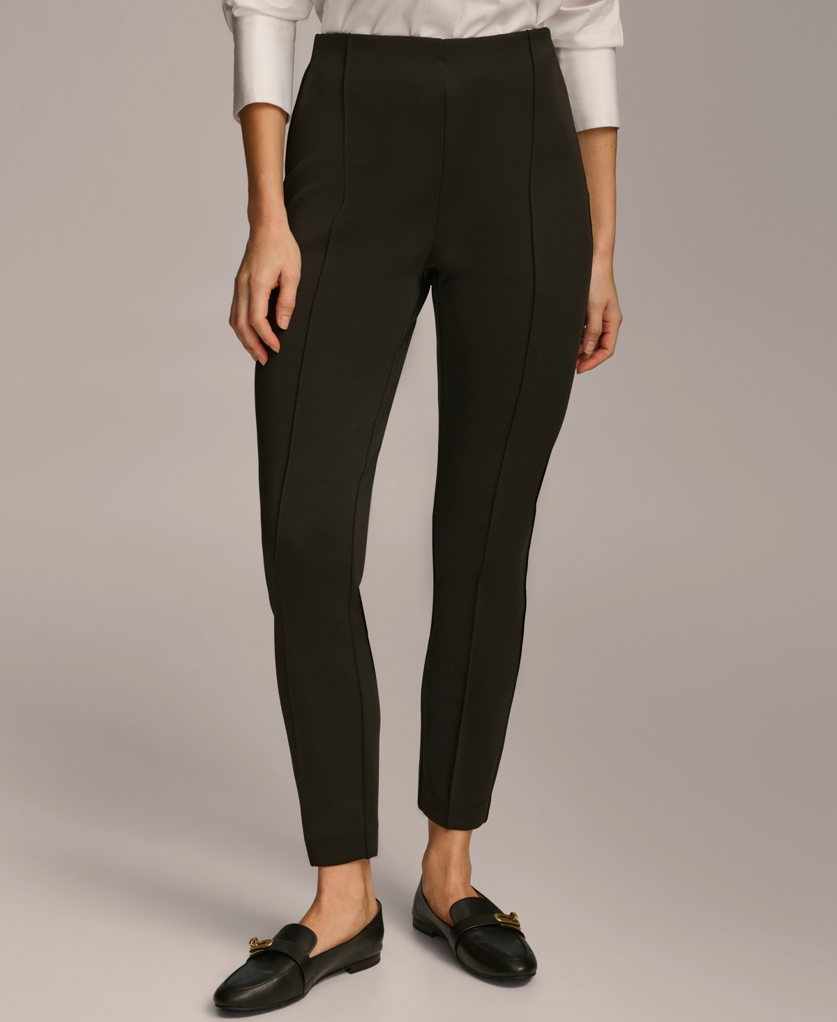 Donna Karan New York Petite Mid-Rise Ankle-Length Pants - Black