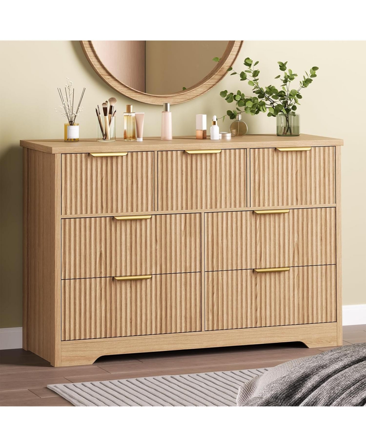 Click here for gaomon Fluted Dresser for Bedroom with 7 Drawers... prices