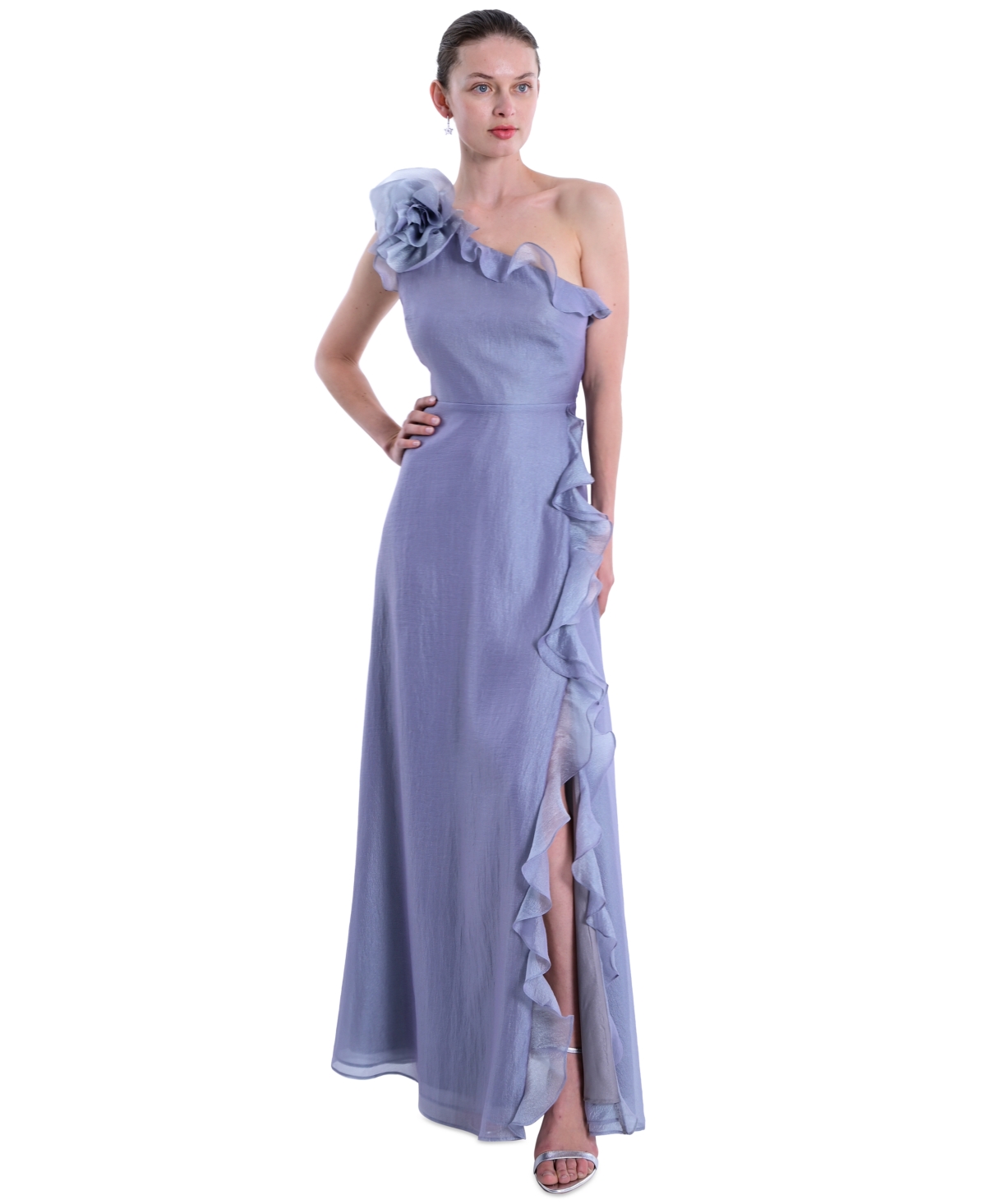 Click here for Marchesa Notte Womens One-Shoulder Side Slit Gown... prices