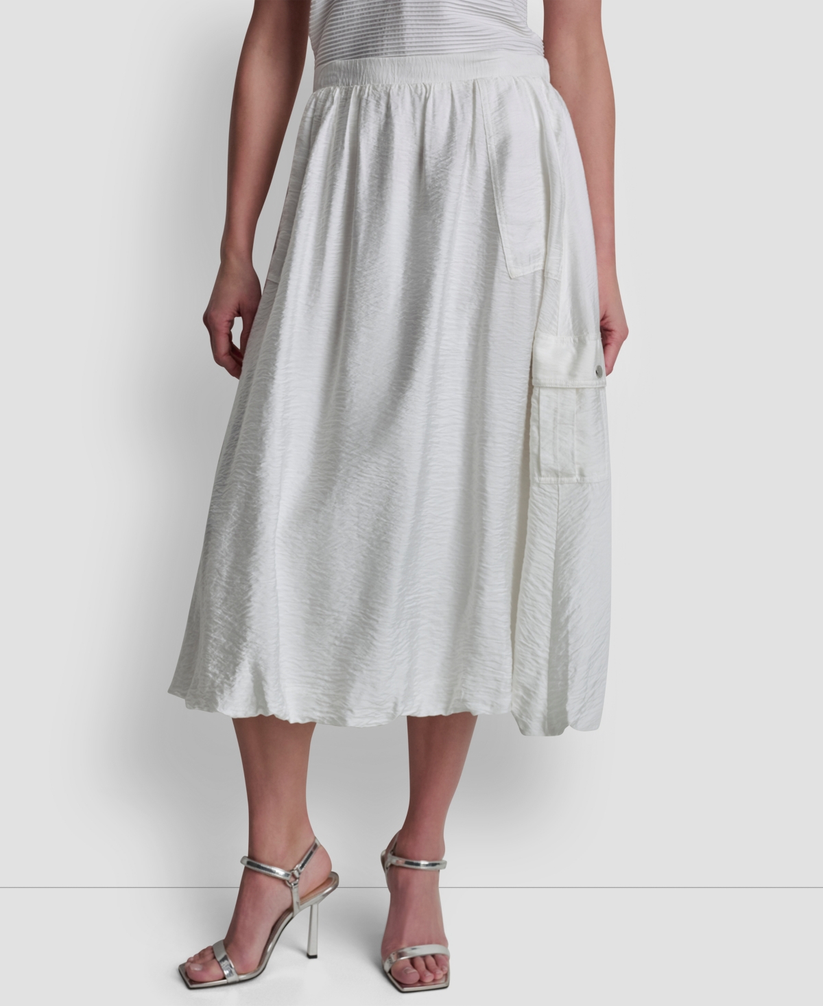 Click here for Dkny Womens Pull-On Bubble Hem Cargo Skirt - Ivory prices