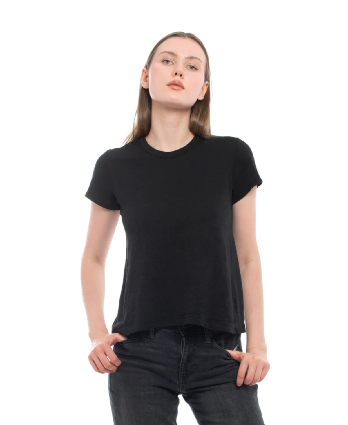 Click here for Wilt Clothing Womens Baby Fit Crew Tee - Black prices