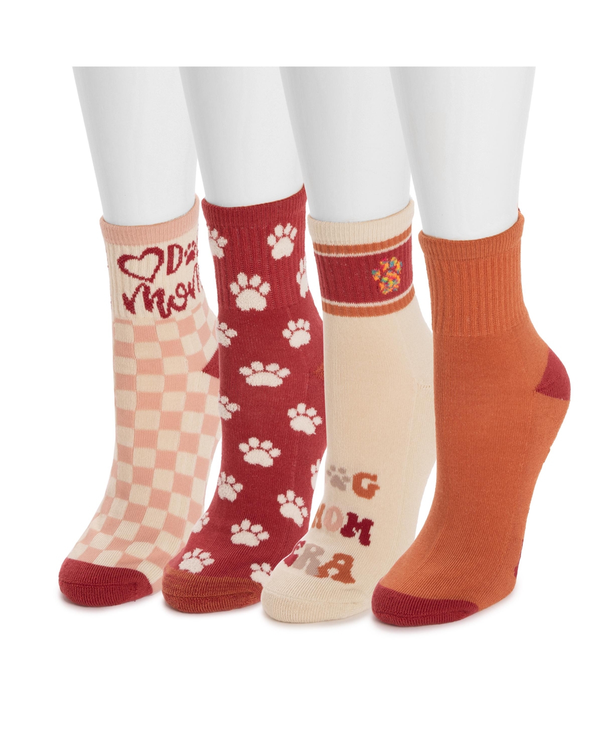 Click here for Muk Luks Womens 4 Pk Qtr Crew Novelty - Multi 1 prices