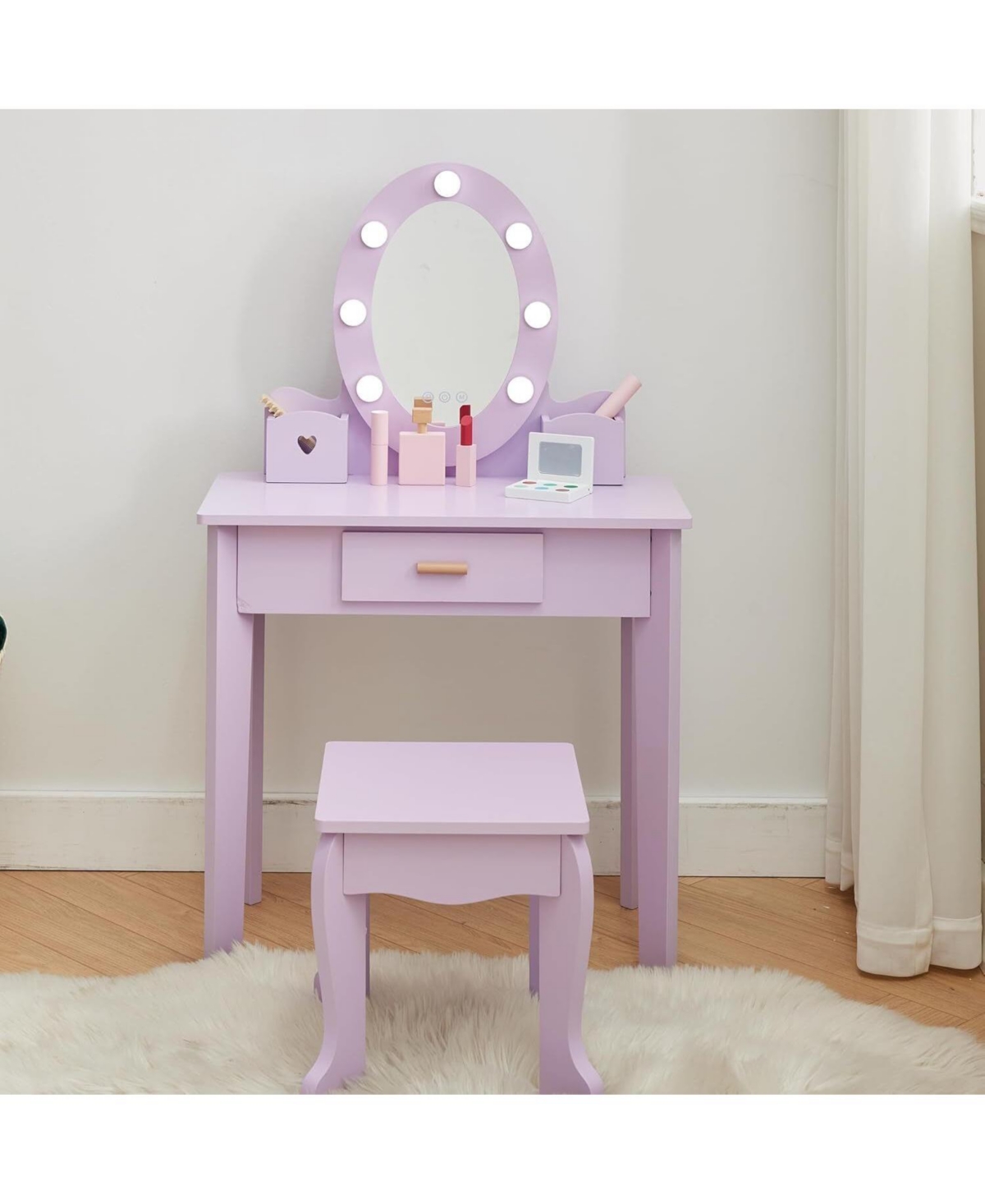 Click here for Gaomon Toddler Lighted Vanity & Stool Set  Perfect... prices