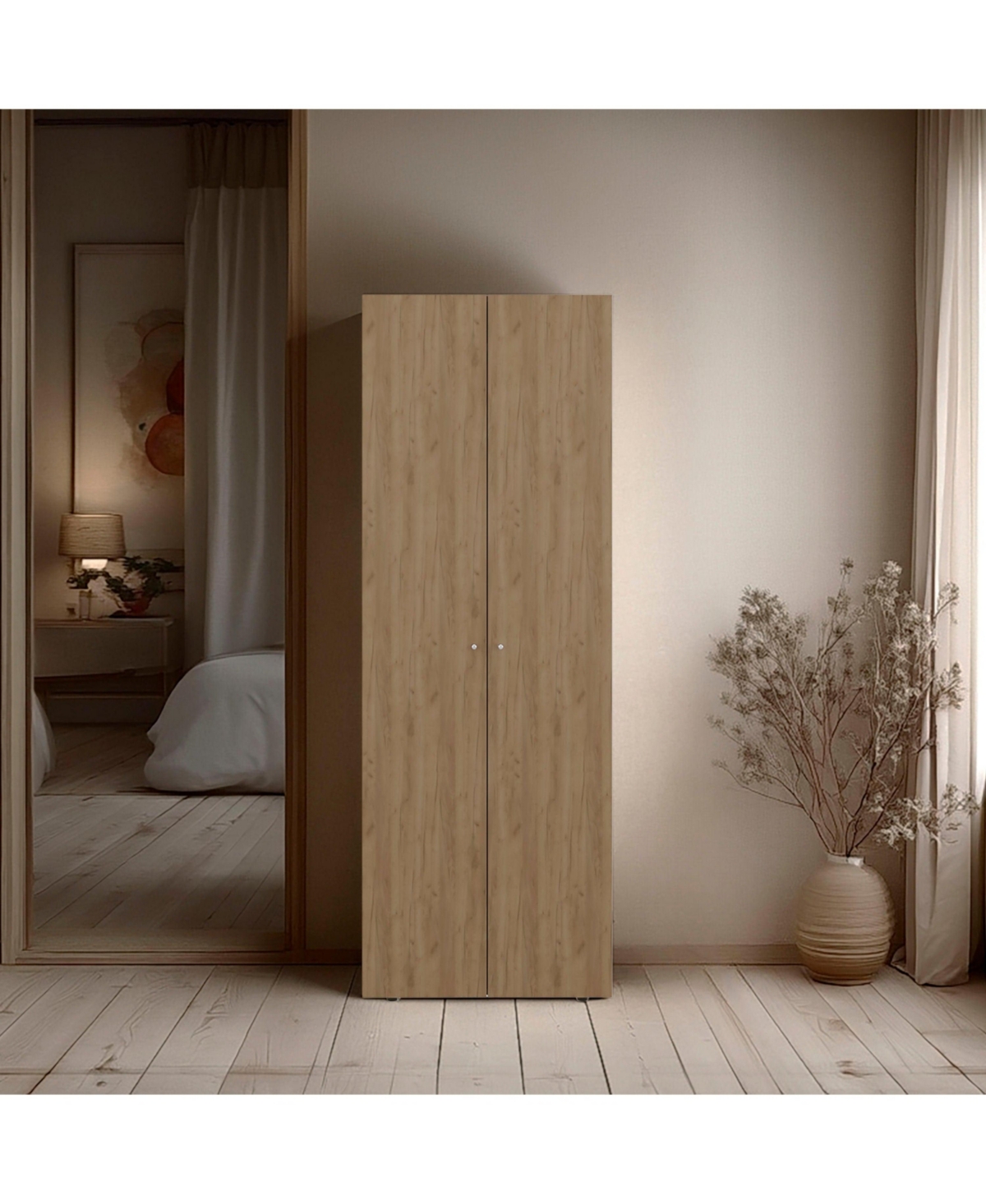 Click here for Fm Furniture Basin 2-Door Tall Wardrobe Cabinet 66... prices