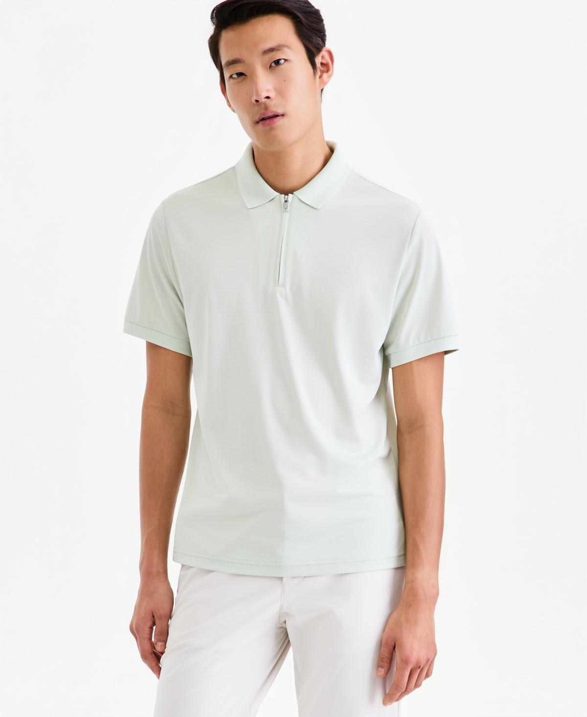 Click here for Alfani Mens Ottoman Short Sleeve Textured Quarter-... prices