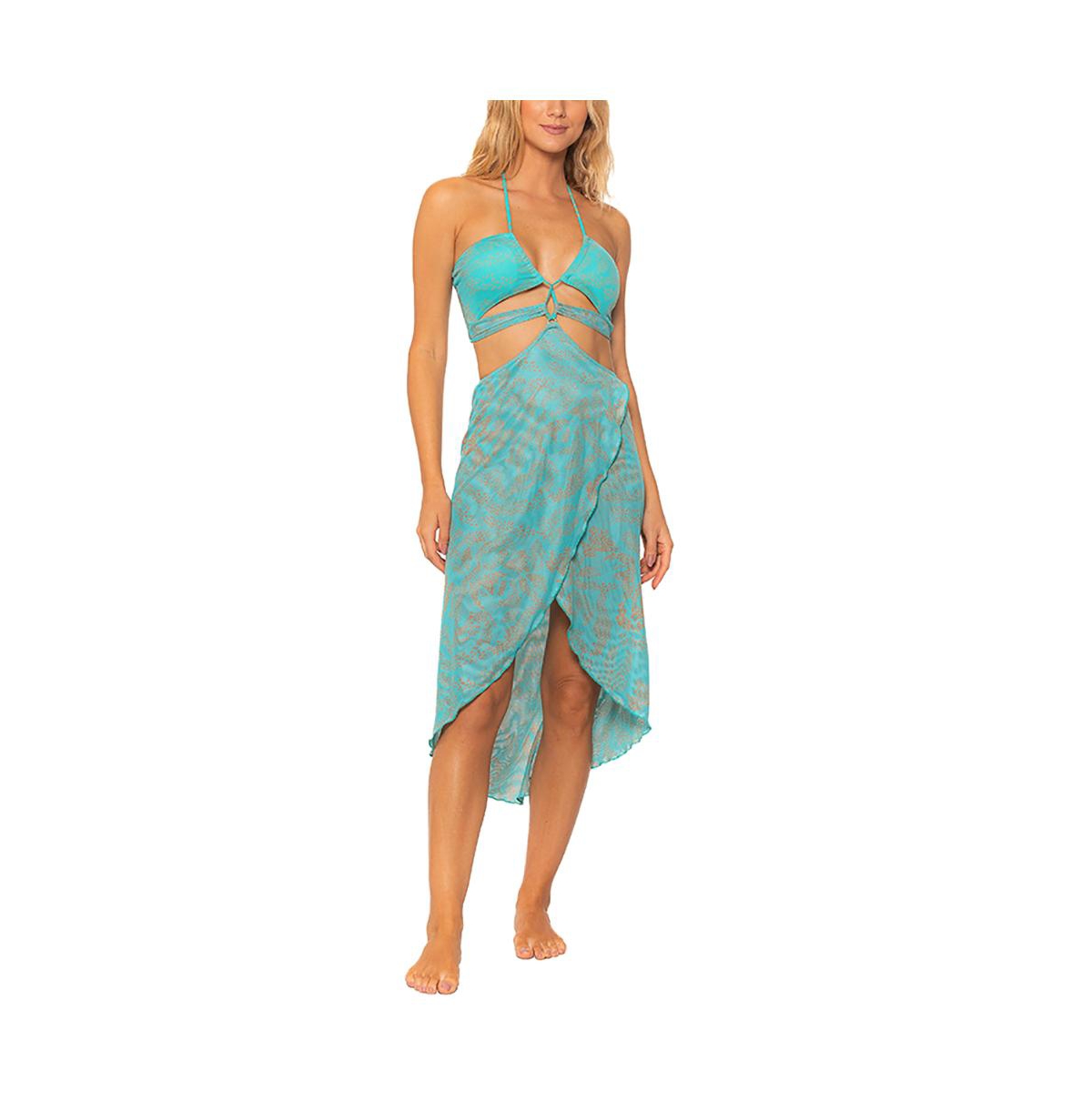 Click here for Guria Beachwear Womens Mesh Halter Cut-out High-Lo... prices