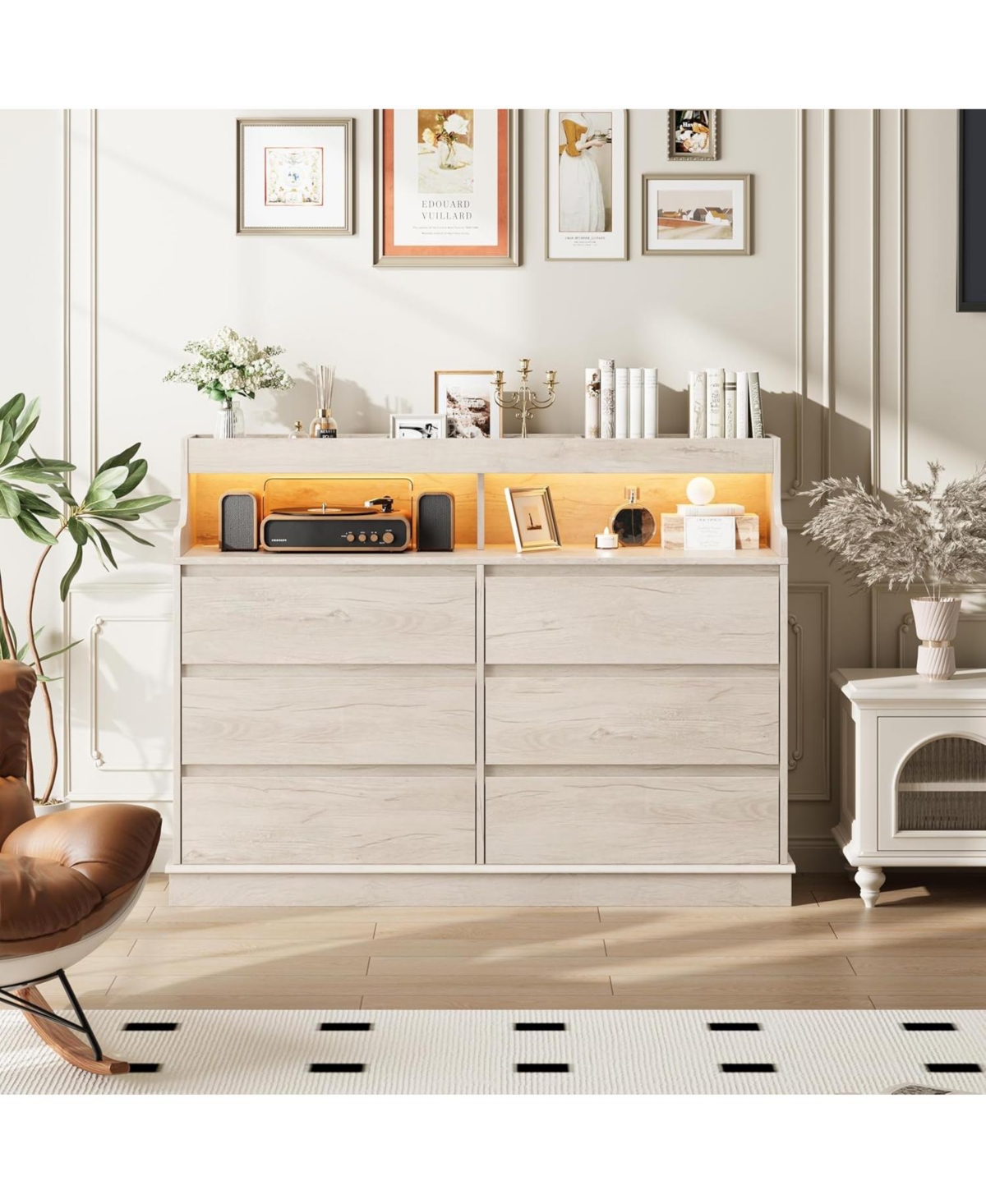 Click here for Gaomon 6 Drawer Dresser for Bedroom with Led Light... prices