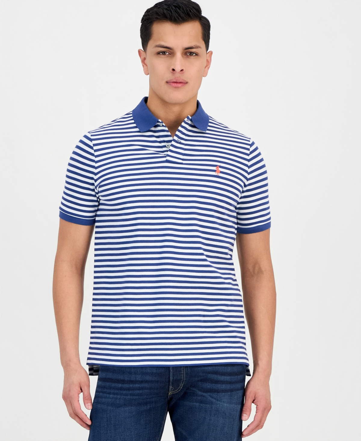 Click here for Polo Ralph Lauren Mens Classic-Fit Striped Mesh Po... prices