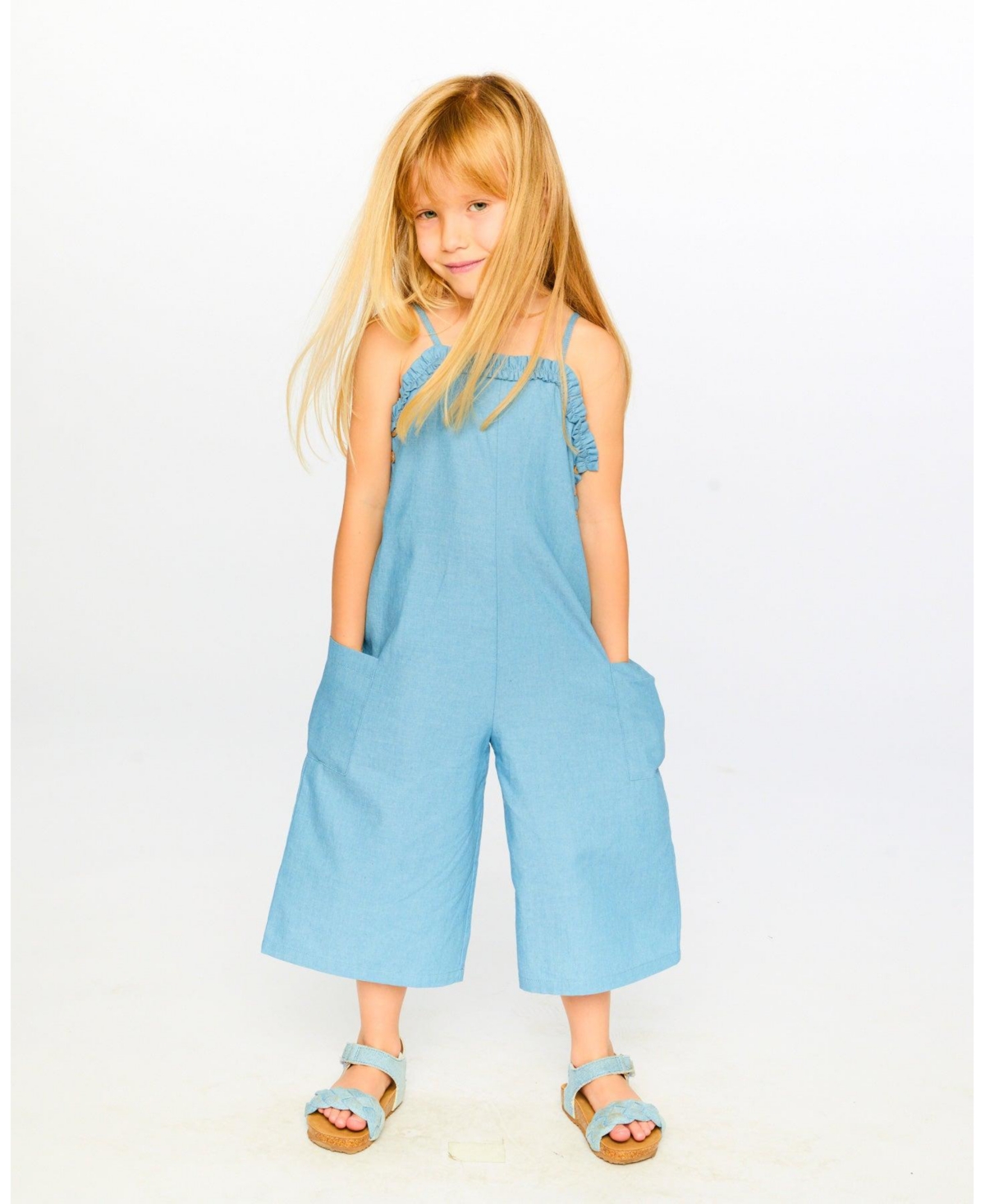 Click here for Deux par Deux Toddler Girls Light Blue Chambray Ju... prices