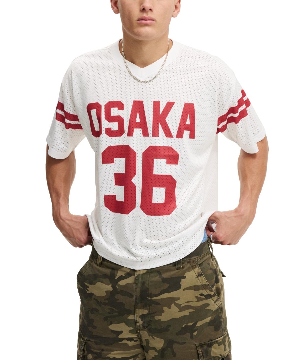 Click here for Cotton On Mens Regular-Fit Football Jersey - White prices